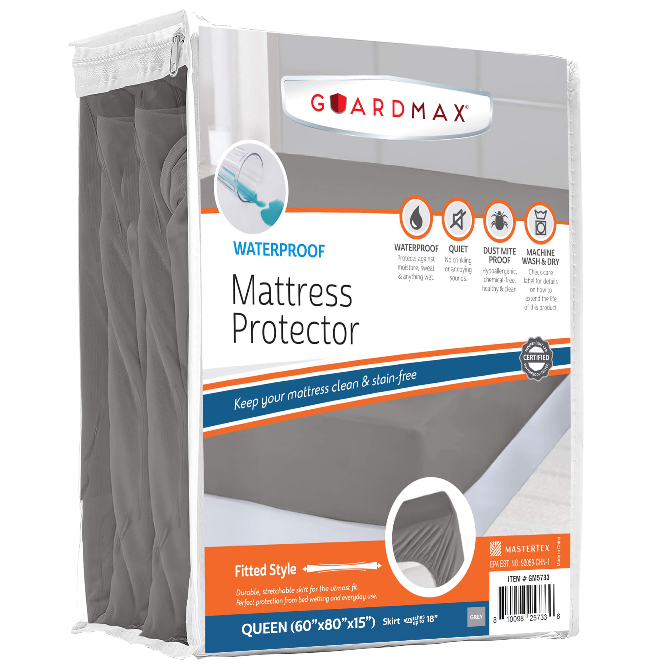Amazon.com: Guardmax Premium Waterproof Mattress Protector - Queen Size ...