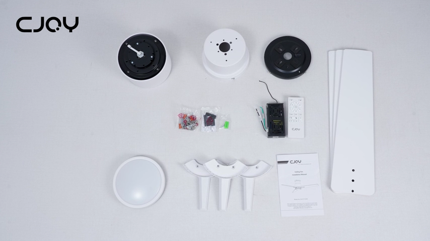 Watch CJOY White Ceiling Fan with Light Installation Video on Amazon Live