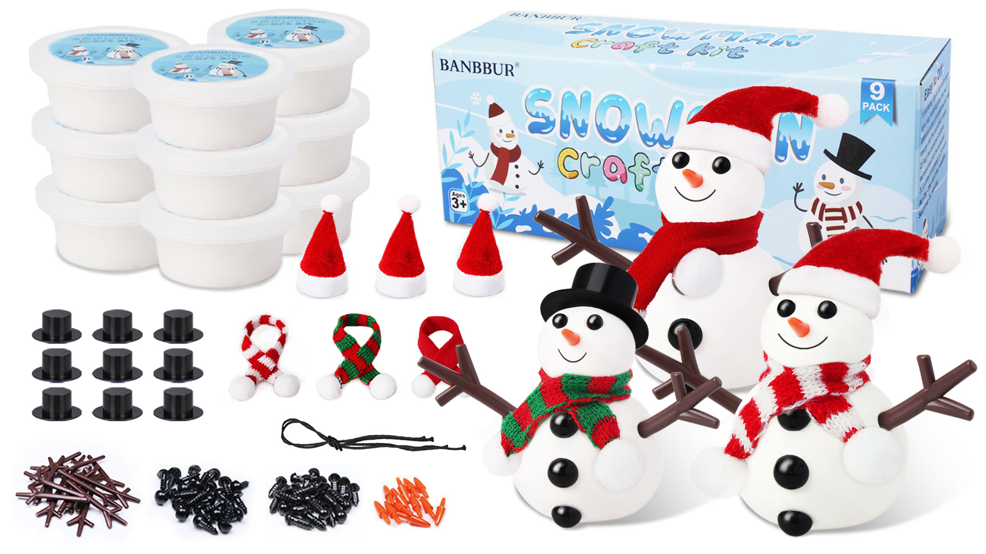 Watch 9Pack Build a Snowman Kit Snowman Crafts for Kids on Amazon Live