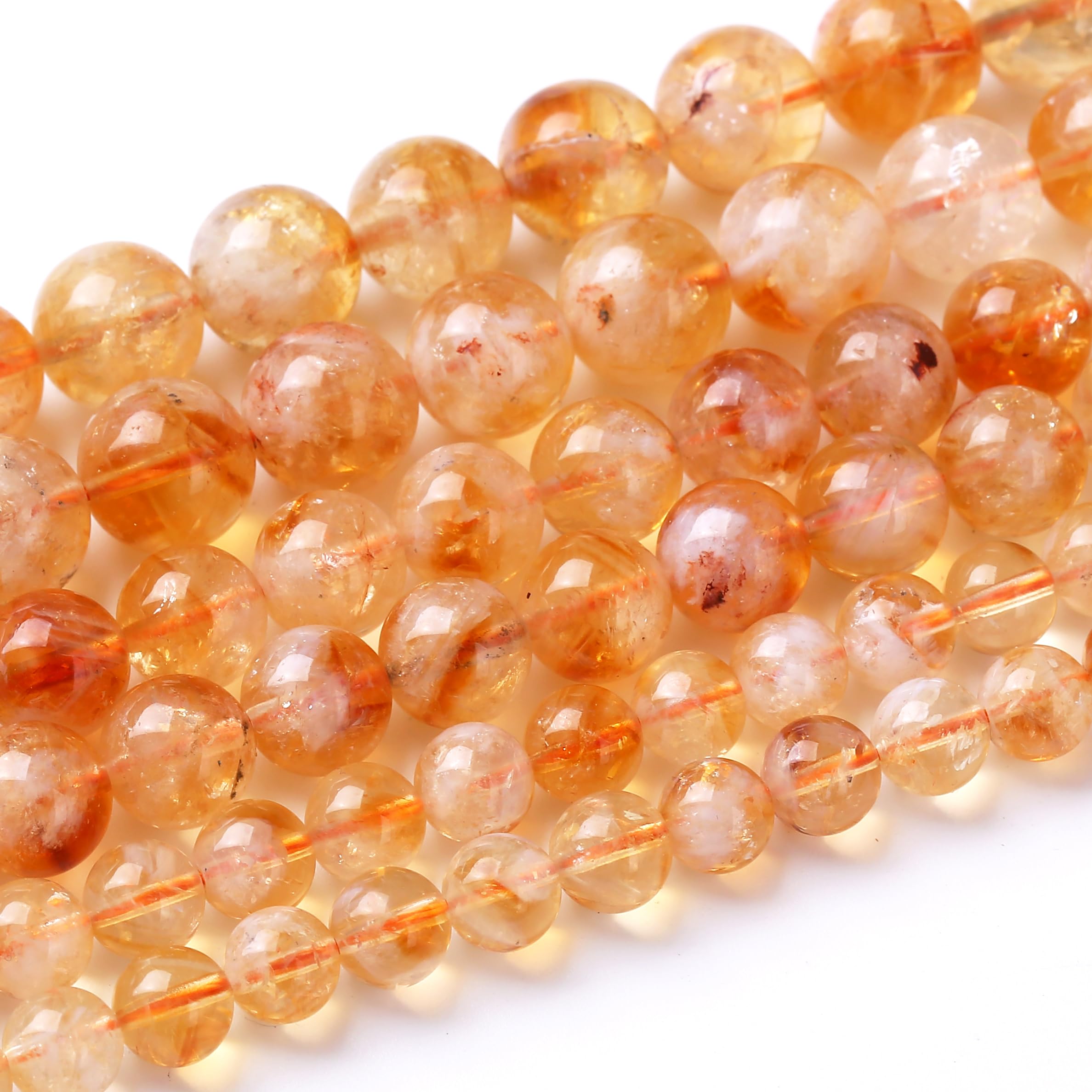 Amazon.com: Round Loose Beads Natural Gem Beads Crystal Energy Stone ...