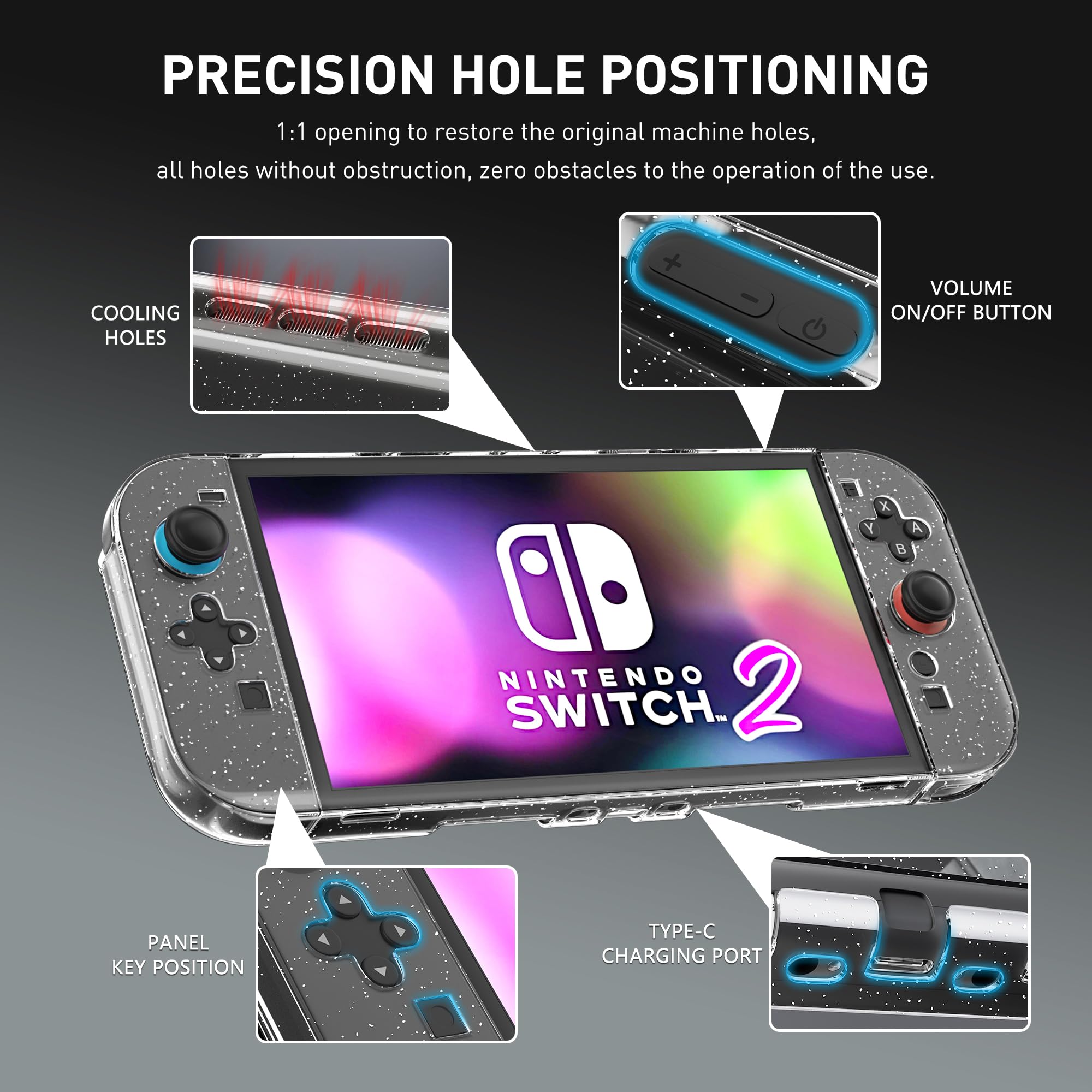 Snapklik.com : RHOTALL Slim Glitter Case For Nintendo Switch 2 2025 ...
