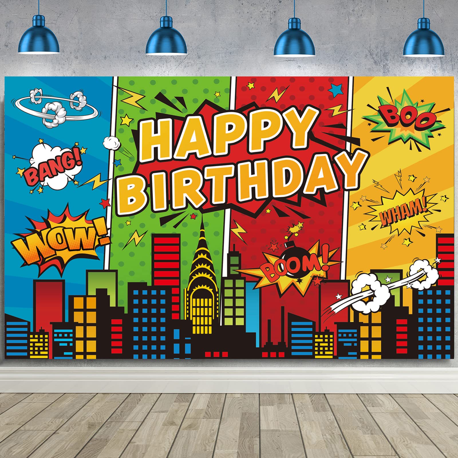 Buy 5x3ft Superhero Theme Backdrop for Children Boys Super Heros Comic ...