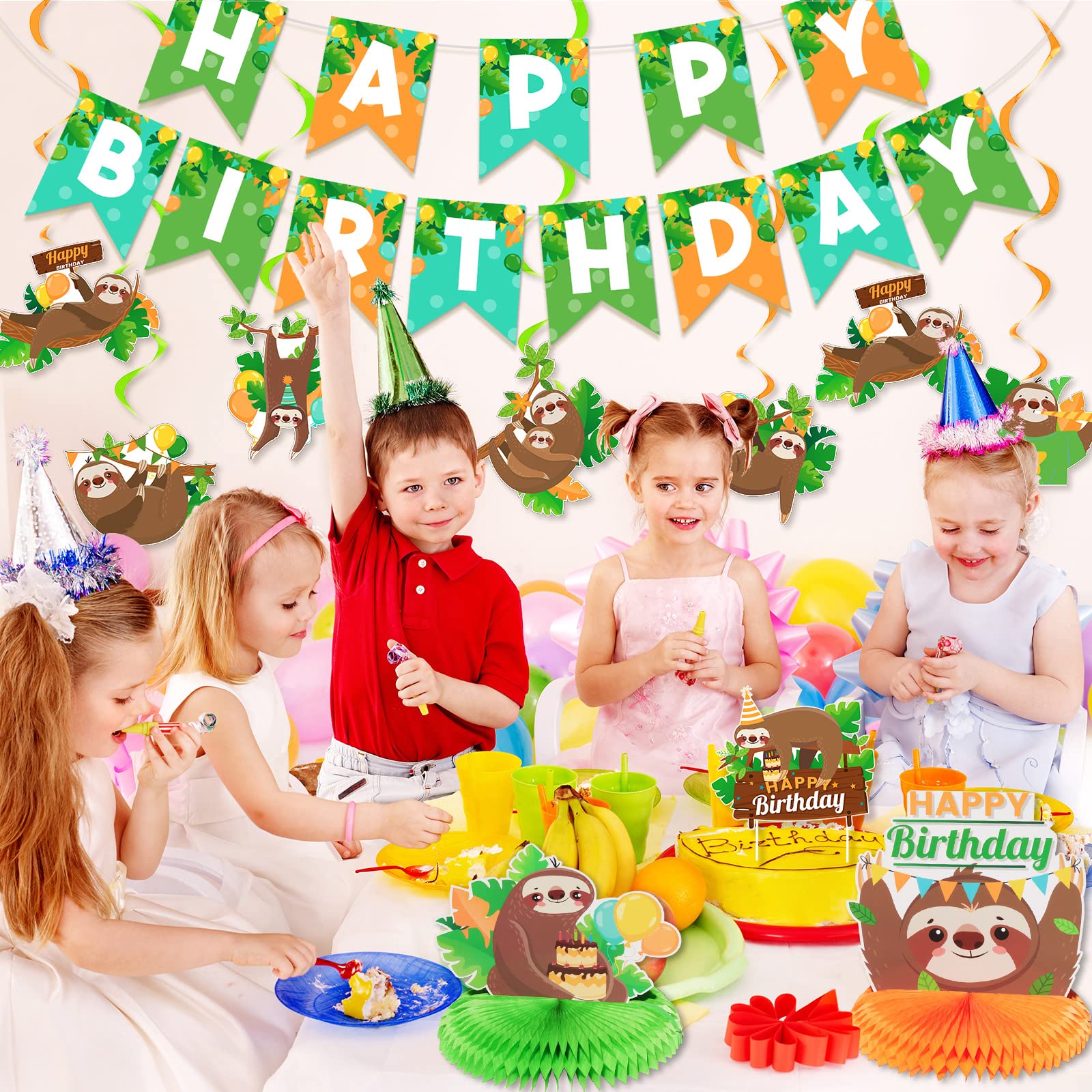 Snapklik.com : Sloth Birthday Party Decorations Set Sloth Theme Happy ...