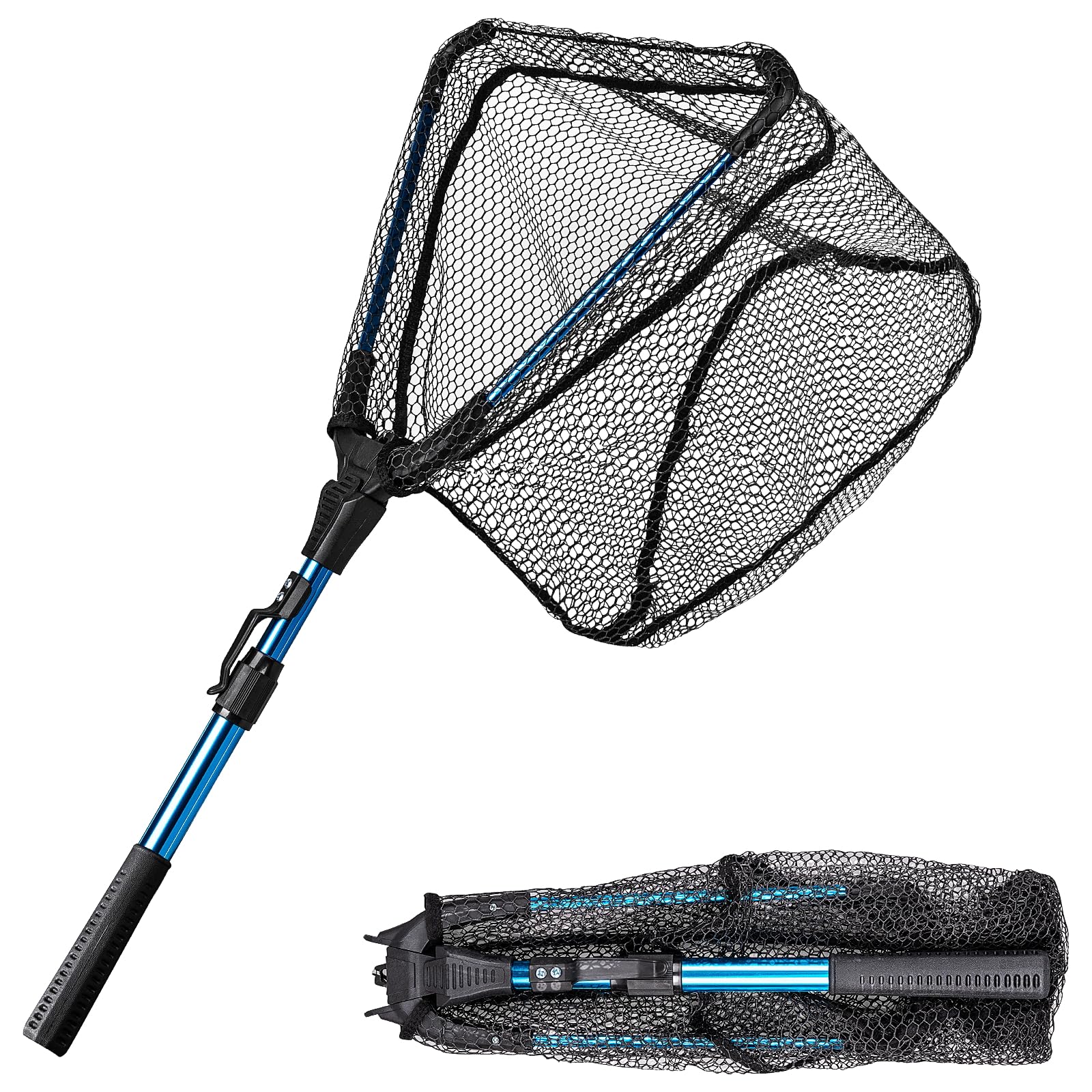 Amazon.com : ReeMoo Fishing Net Fishing Landing Net Rubber Coated ...