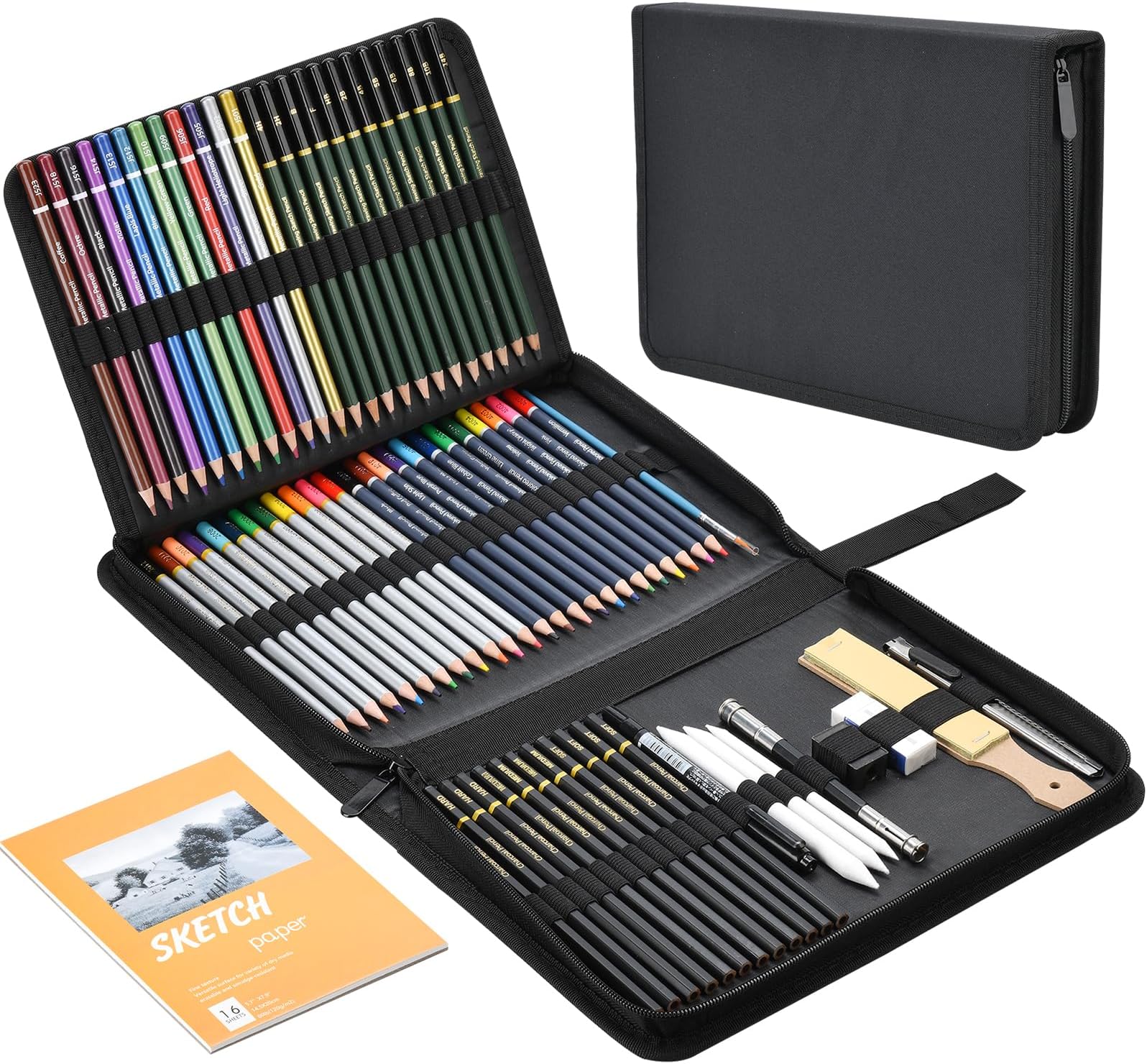 72 Piezas Kit de Lápices de Dibujo, Arte Dibujo Profesional para Colorear, Pintura y Boceto ...