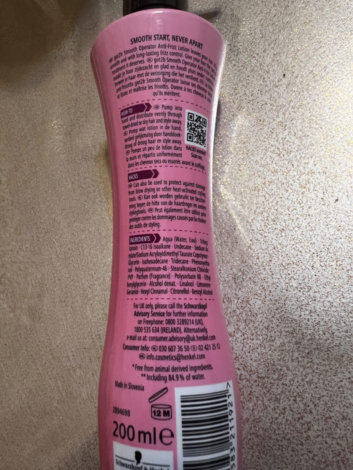 Got2b Anti Frizz Hair Lotion Smooth Operator, Vegan, Up To 230 Degree ...