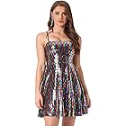 Amazon.com: Allegra K Women's Halloween Sparkly Metallic V Neck ...