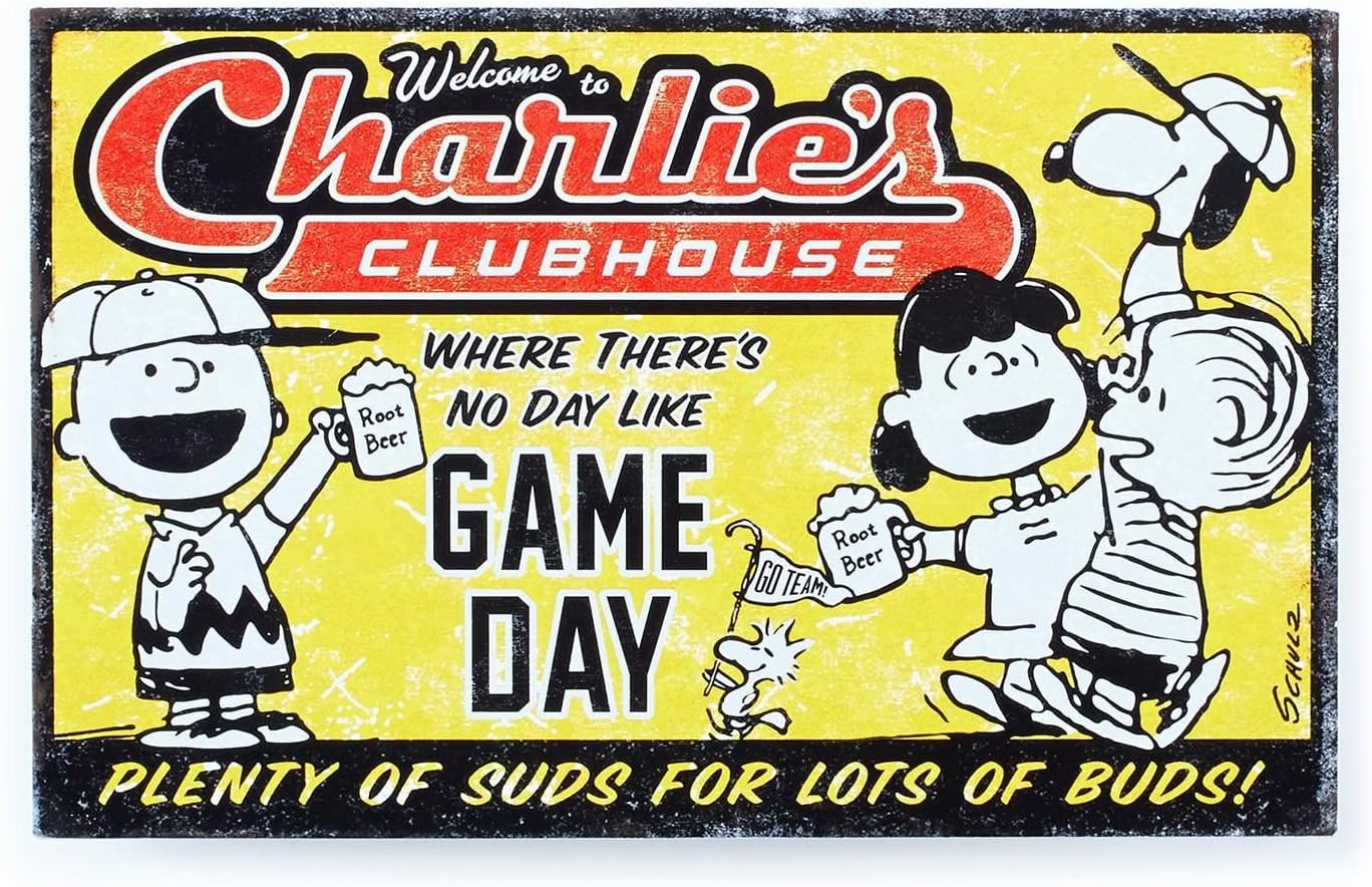 Amazon.com: Hallmark PAJ4663 Peanuts Charlie Brown Metal Plaque : Home ...
