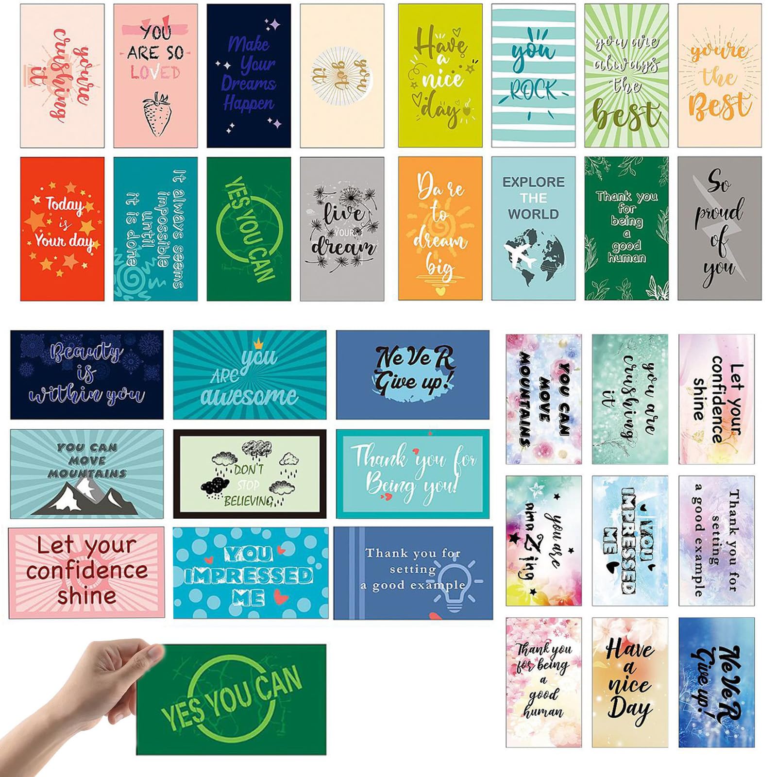 Positive Affirmation Cards Motivational, 60 Pcs motivational cards ...