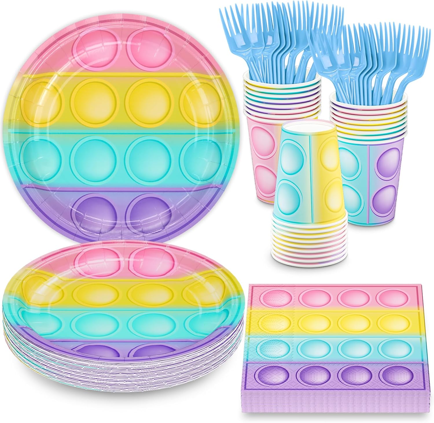 Amazon.com: DYLIVeS Pop Fidget Birthday Party Supplies for Kids, Pop It ...