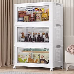 Amazon.com: BROVIEW 324 Qt Plastic Storage Bins with Lid, Doors ...