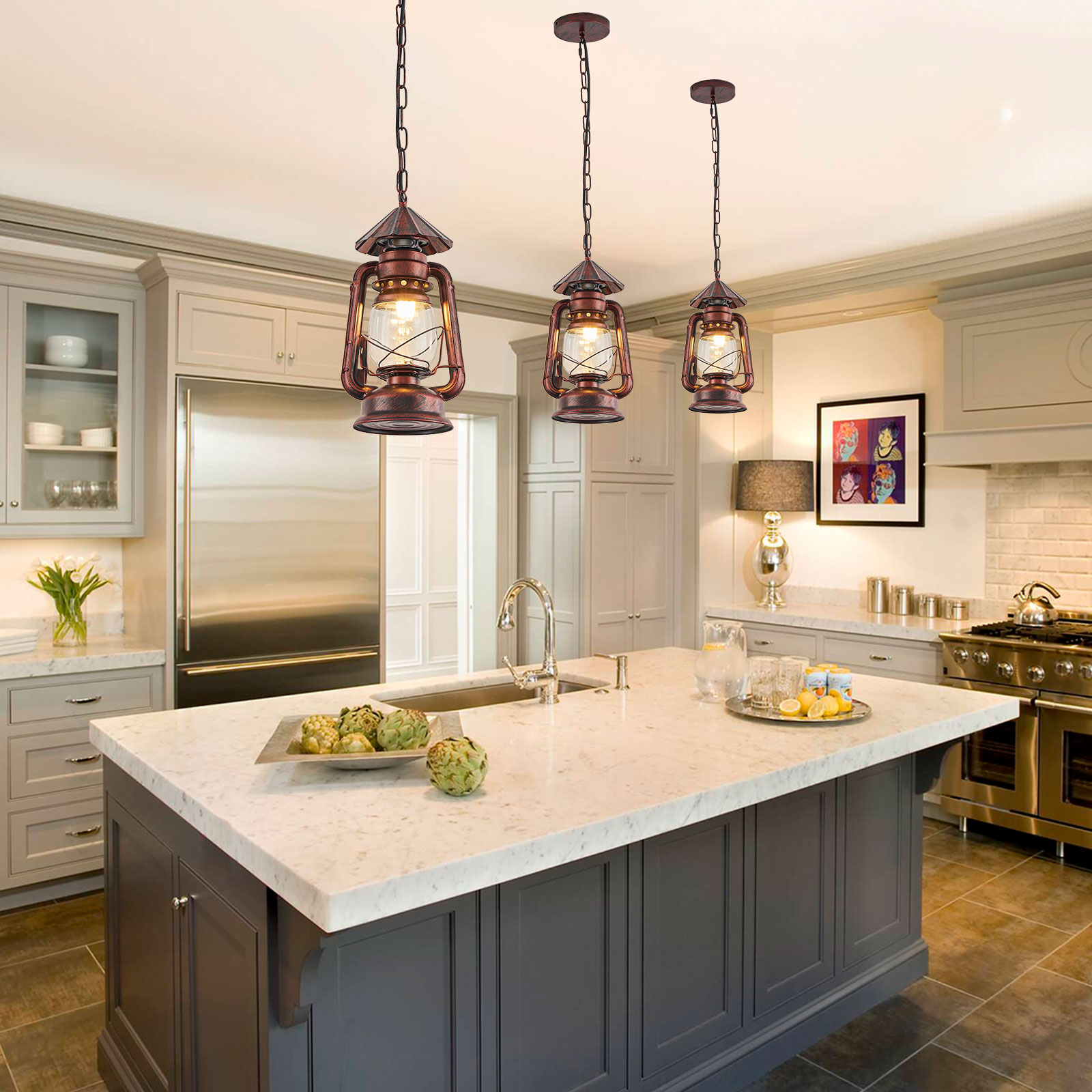 Watch Rustic Lantern Pendant Light Display on Amazon Live