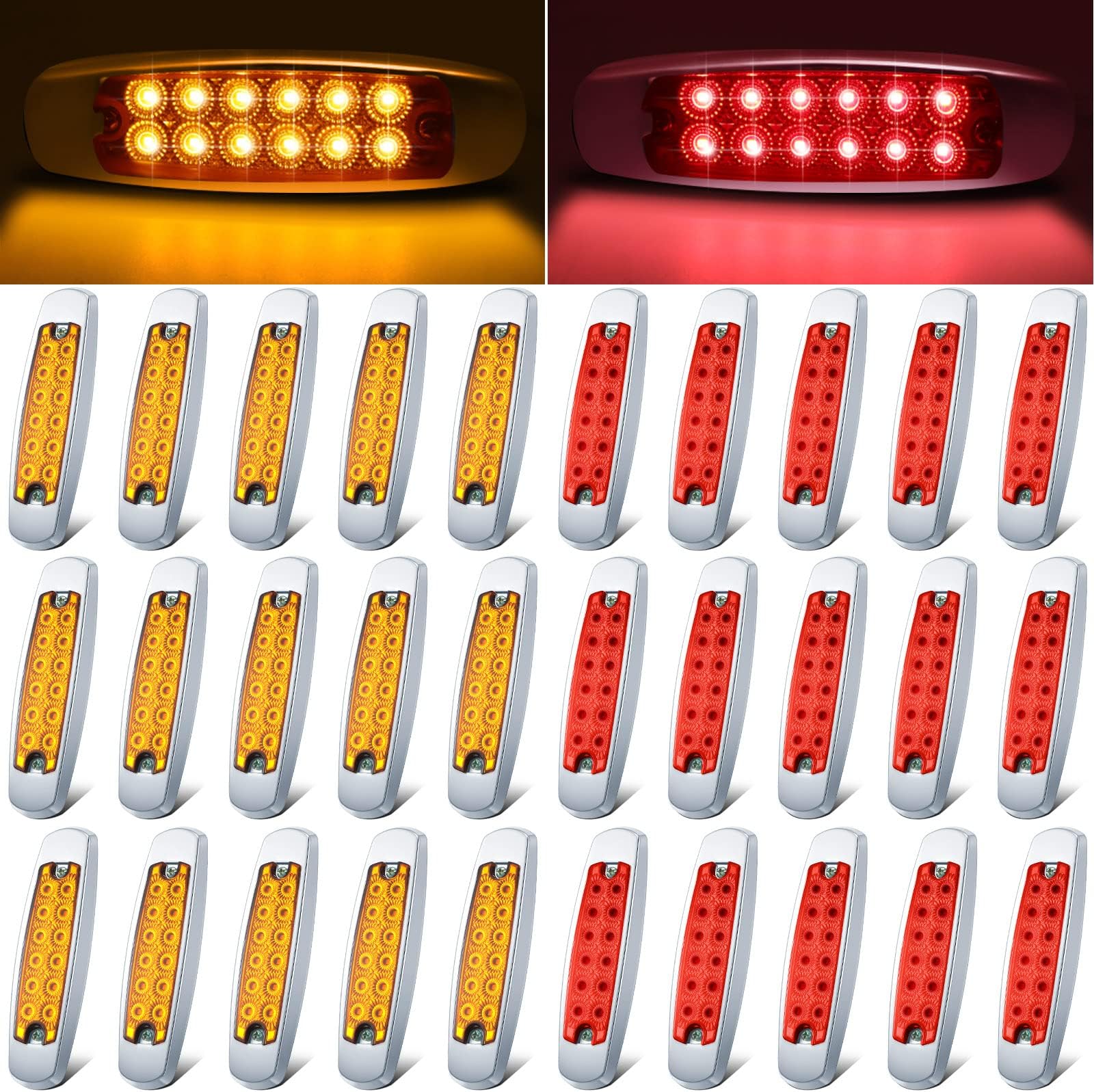 Amazon.com: 30 Pieces LED Side Marker Indicator Lights Lamp Front Rear ...
