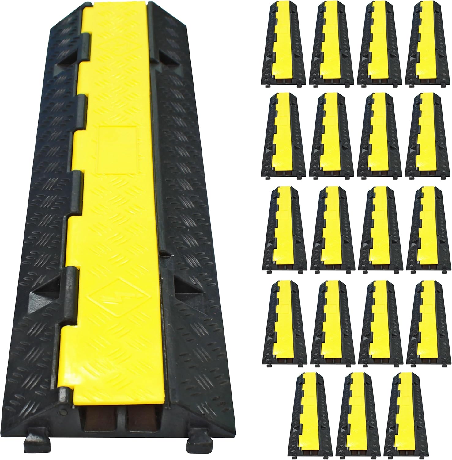 Amazon.com: Electriduct 2-Channel Rubber Cable Protector Floor Cord ...