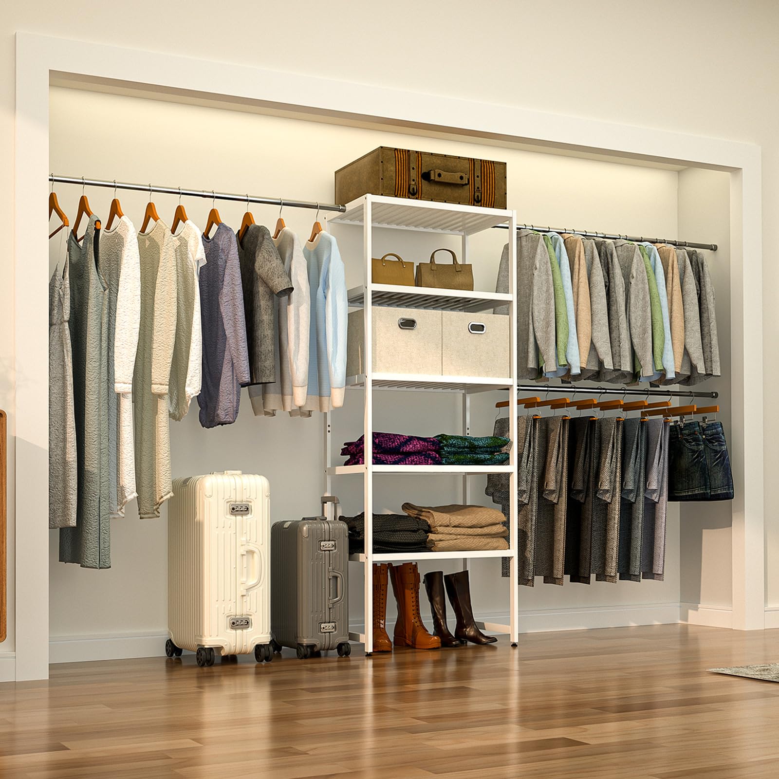 Homde Closet Organizer Storage System with 2 Storage Drawers and 3 ...