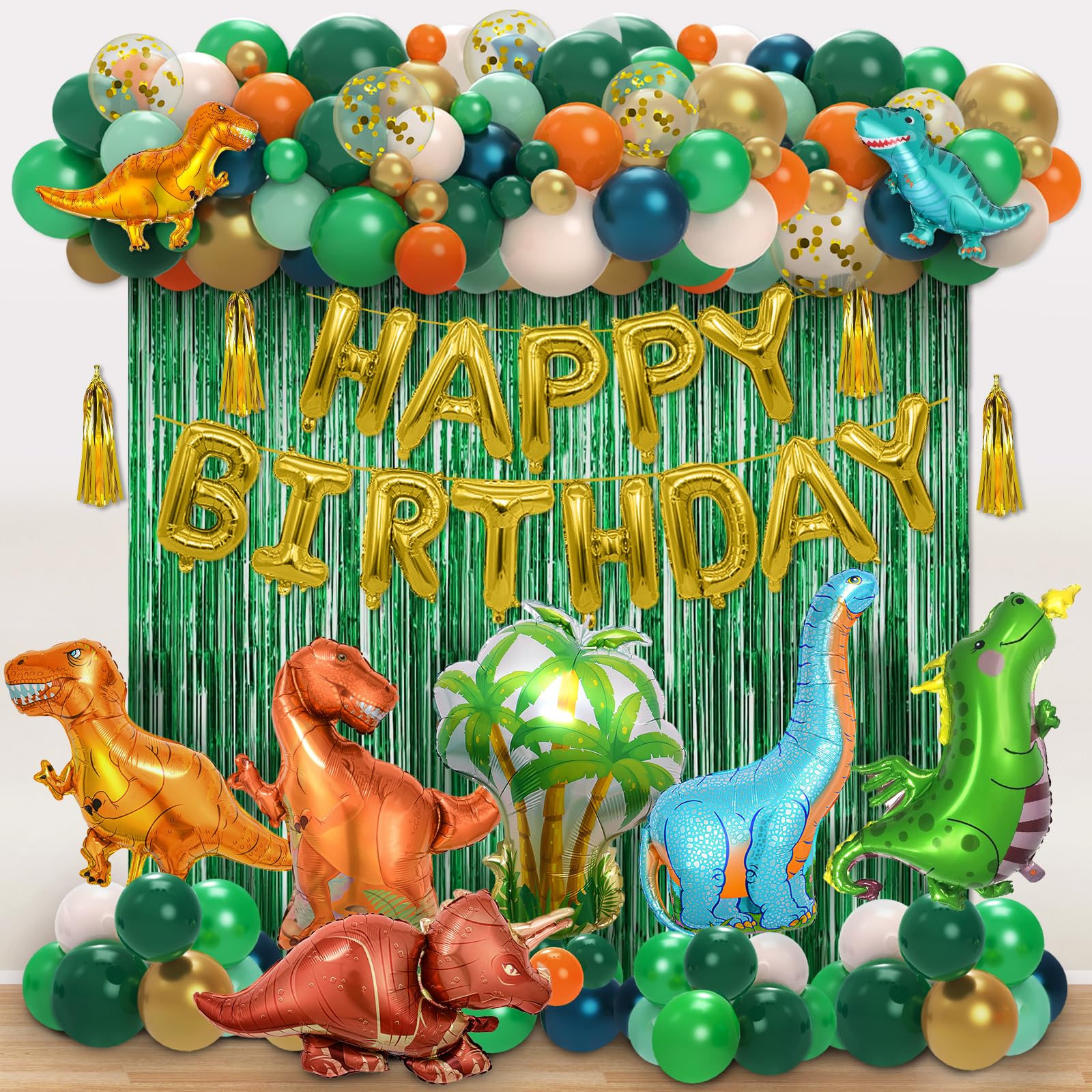 Amazon.com: Dinosaur Birthday Decorations, 113pcs Dinosaur Party ...
