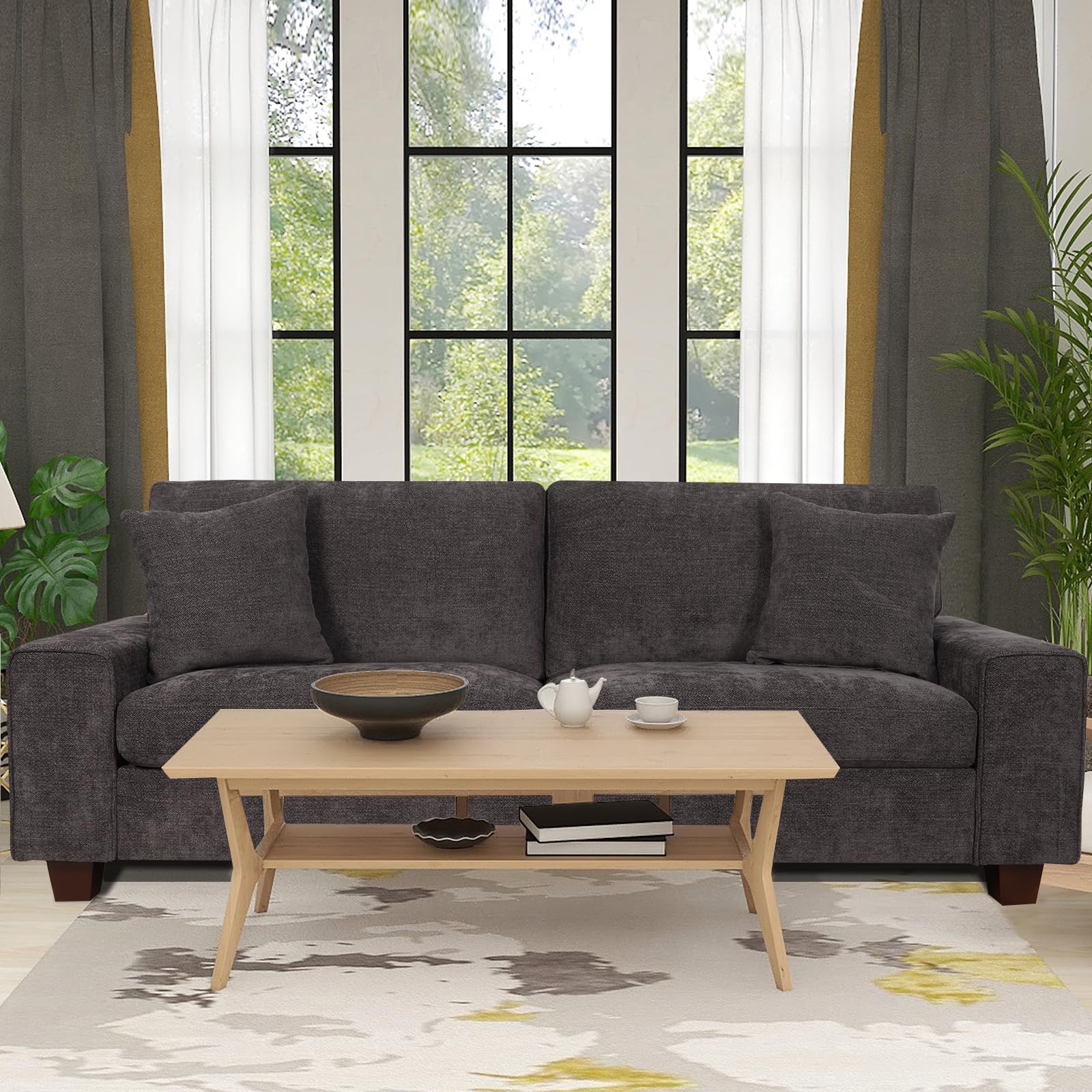 Amazon.com: DOPEDIO Modern Living Room Chenille Recliner Sofa Small ...