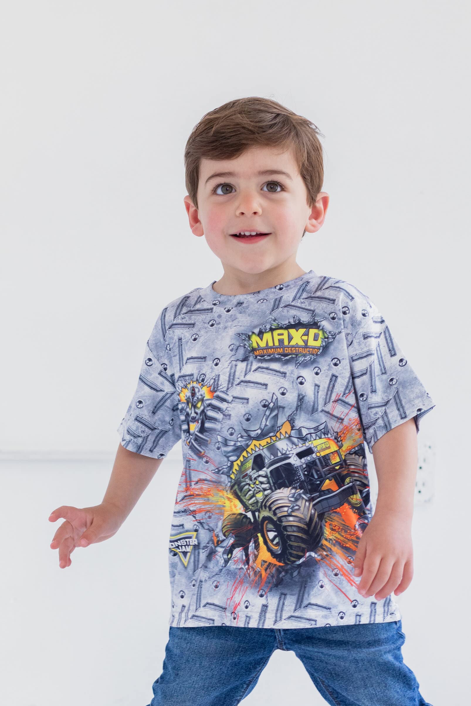 Snapklik.com : Maximum Destruction Toddler Boys Graphic T-Shirt Grey 2T