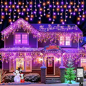 Christmas Icicle Lights Outdoor, 66FT 640 LED Icicle Lights for Outside ...