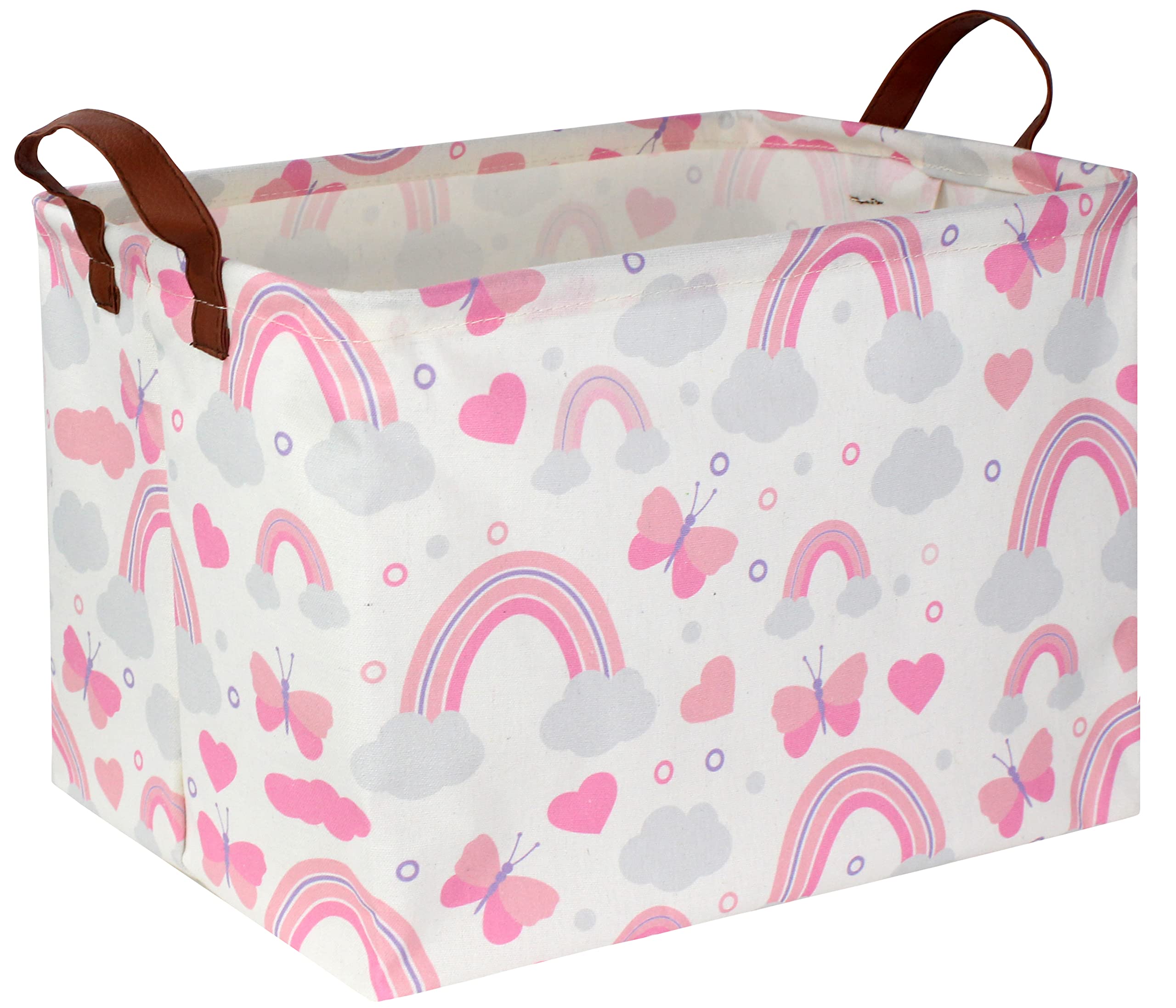 Amazon.com: DDBASKET Pink Basket Rainbow Storage Basket Baby Girl ...