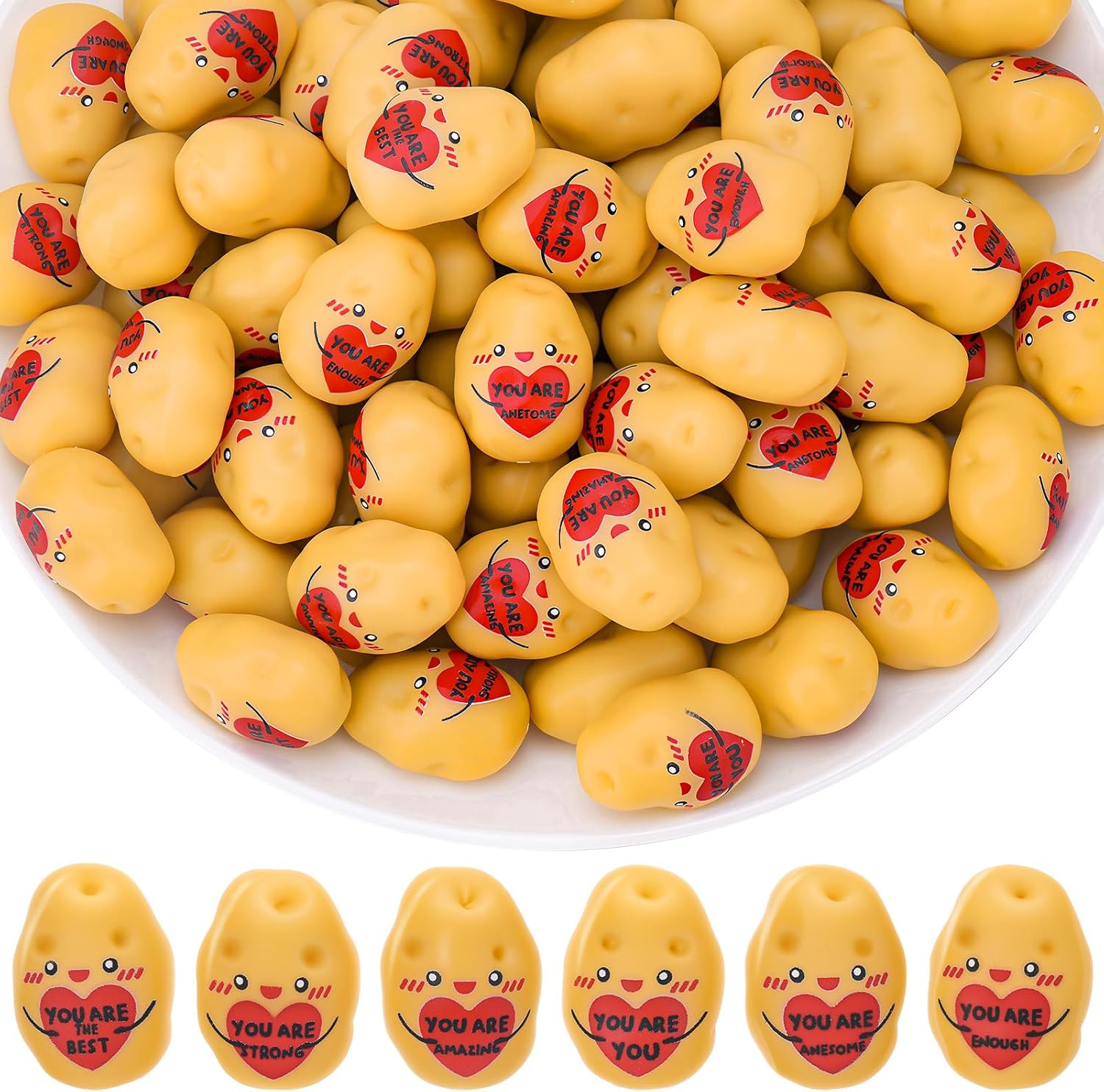 Amazon.com: GGSTDDUP 90 Pcs Inspirational Resin Potato, Realistic ...
