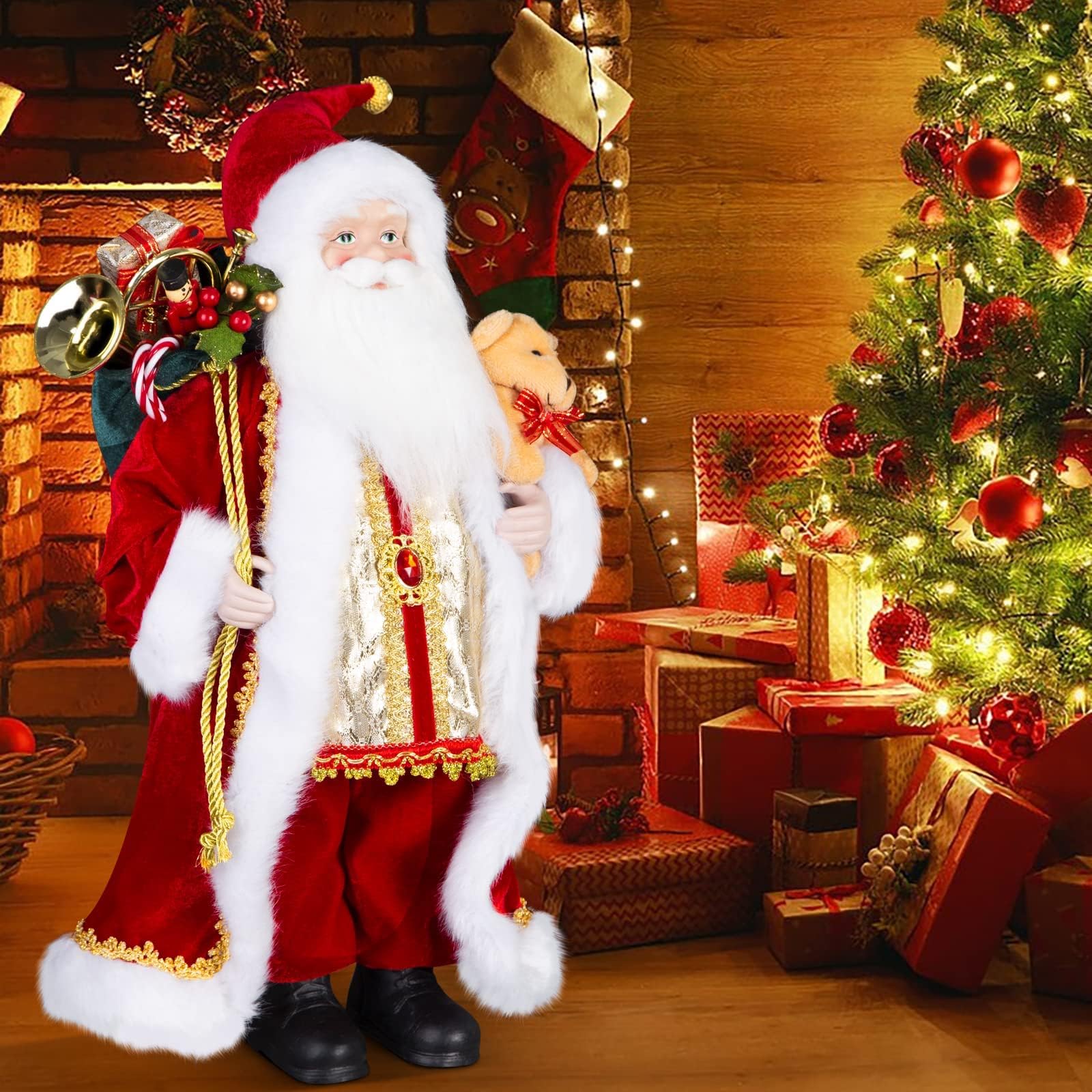 Amazon.com: Northlight E76470 36" Traditional Standing Santa Claus ...