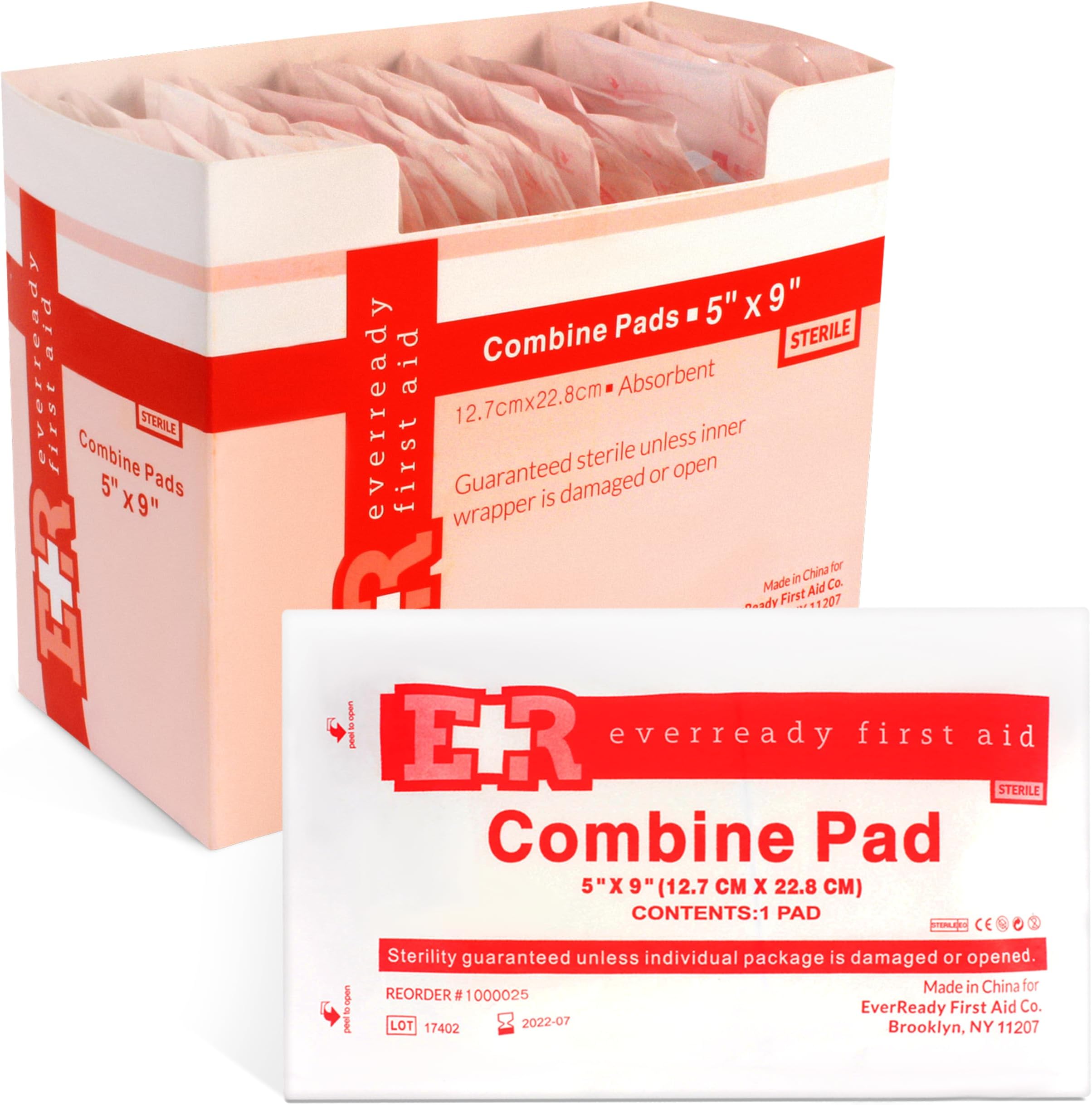 Amazon.com: Ever Ready First Aid 5" x 9" Sterile Combine (ABD) Pads ...