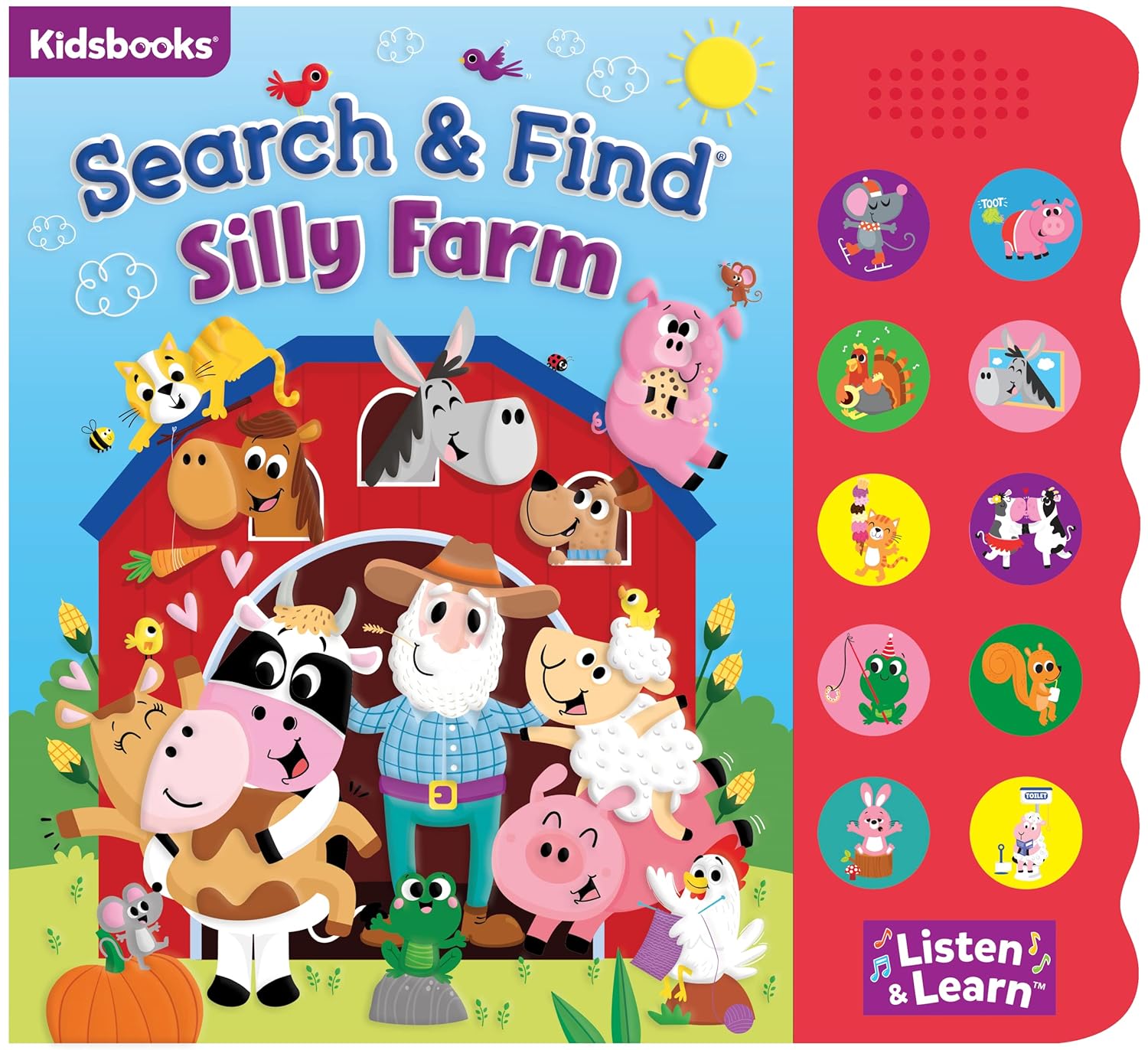 Search and Find Silly Farm – 10 Button Sound Board Book for Toddlers ...
