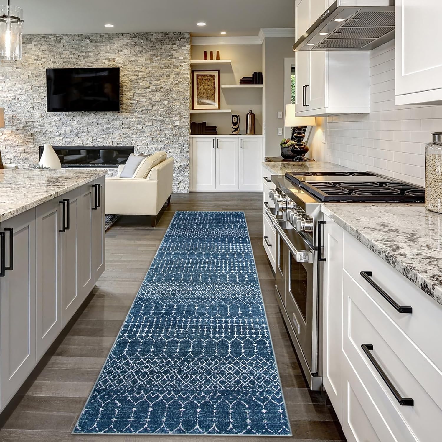 Amazon.com: Lahome Moroccan Washable Kitchen Runner - 2x8 Carpet ...