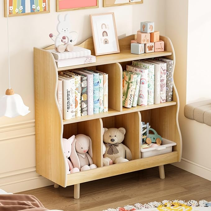 Amazon.com: Treocho Kids Bookshelf and Toy Storage Orangizer, 3-Tier ...