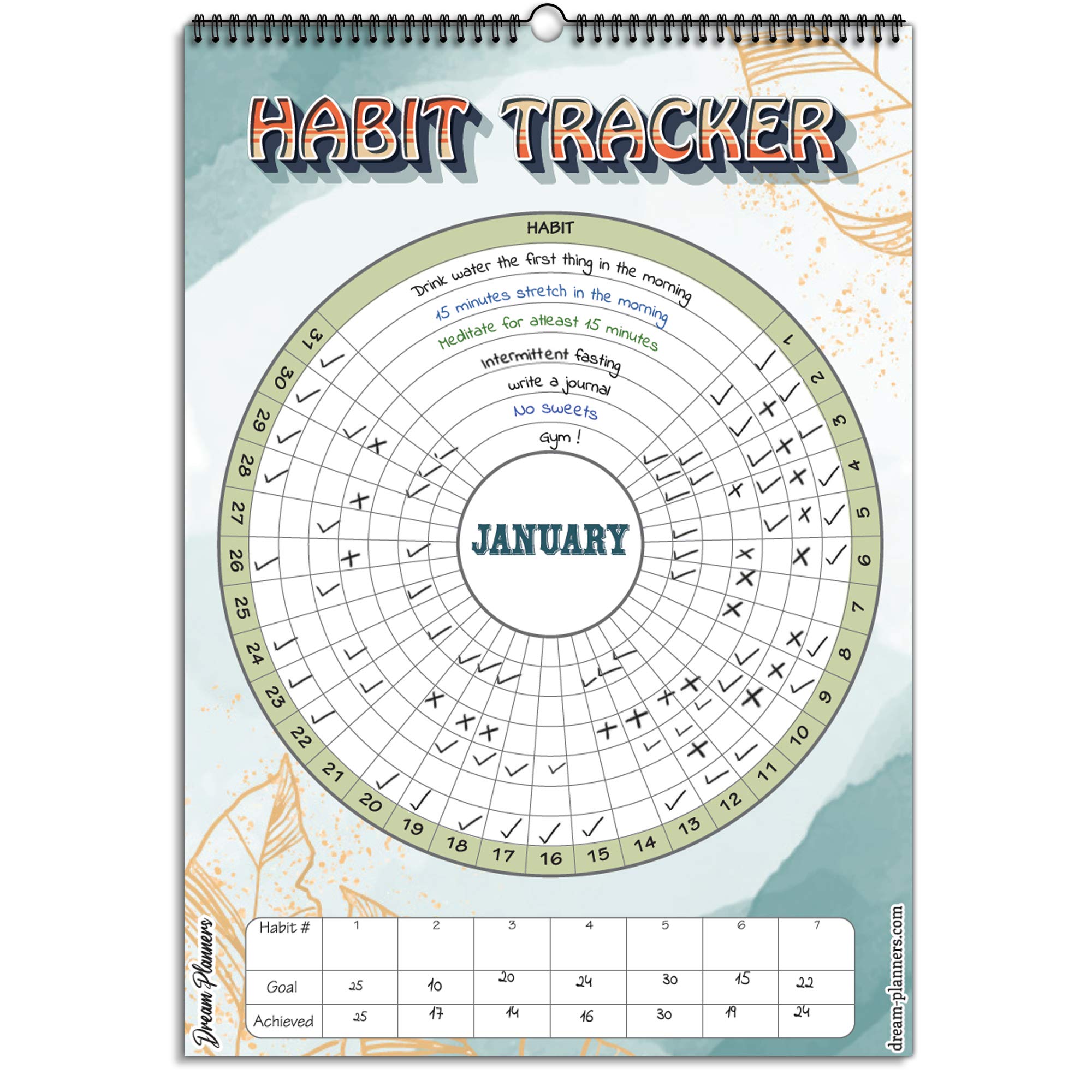 Buy Habit Tracker for NEW YEAR Resolutions | 12 month goal tracker to ...