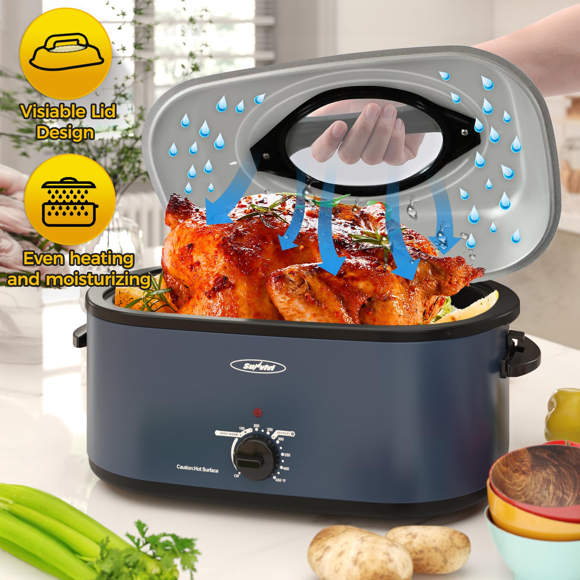 Snapklik.com : Roaster Oven,22Qt Electric Roaster Oven