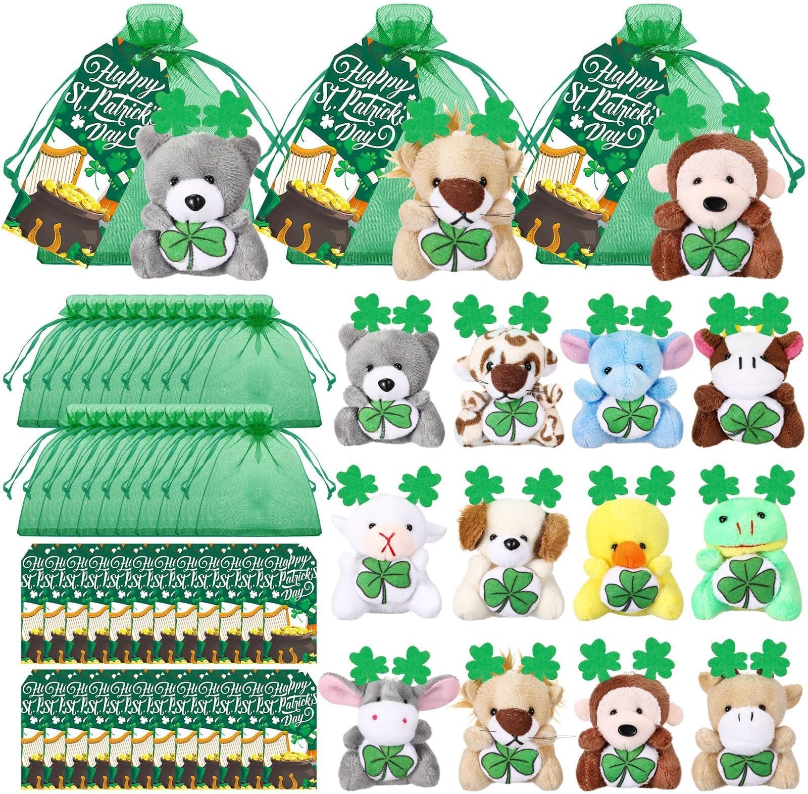 Amazon.com: Misdary 30 Sets St. Patrick's Day Party Favors 4 Leaf ...