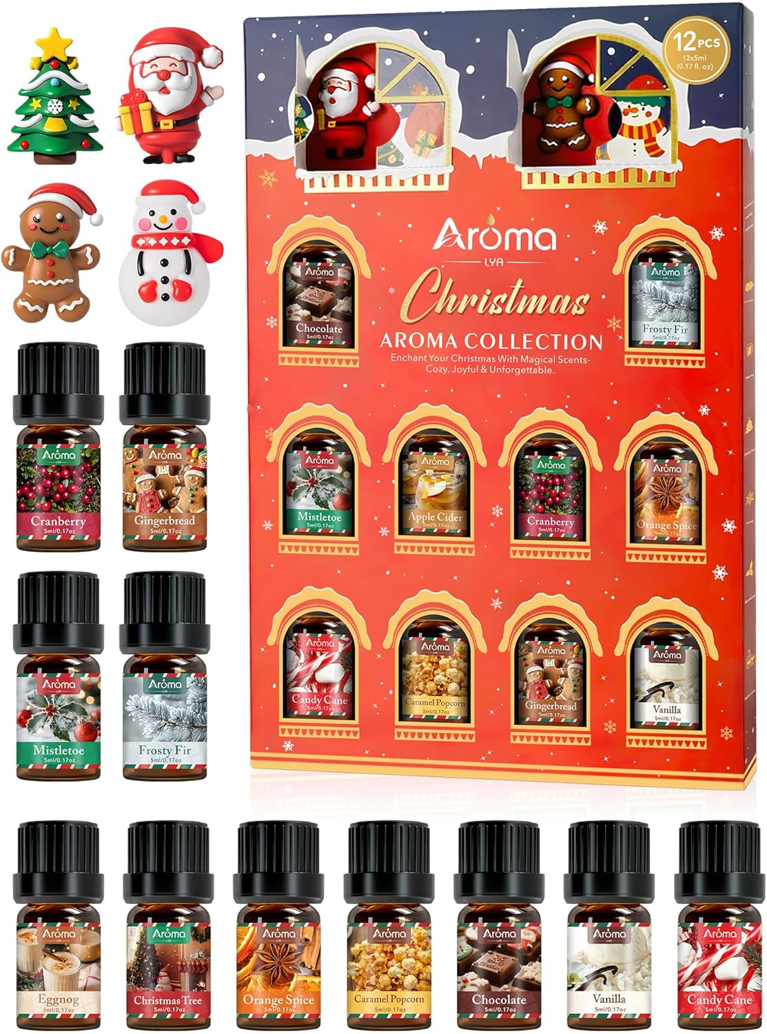 Amazon.com: Gift-Boxed Christmas Fragrance Oil Set - 12 Holiday Scents ...