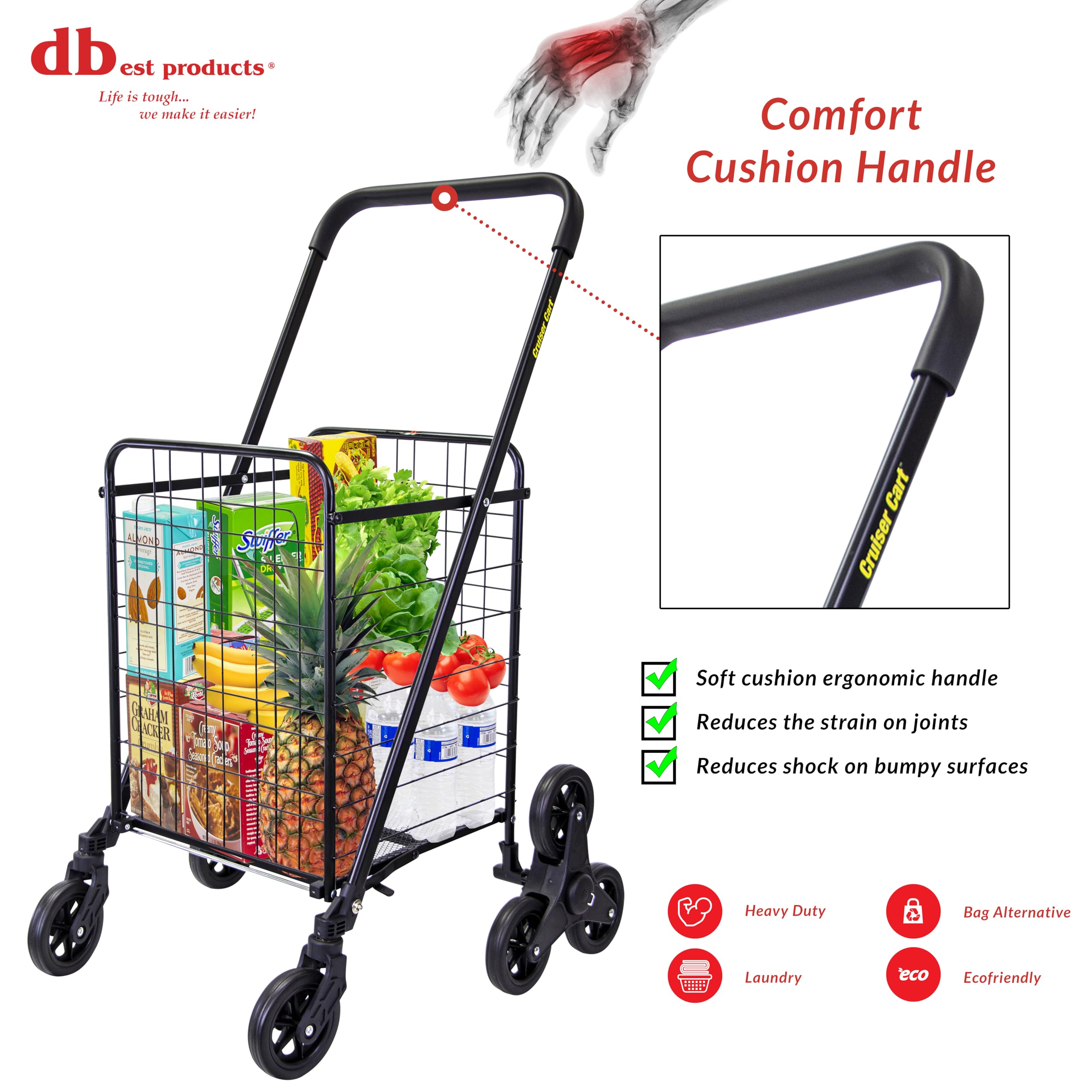 Snapklik.com : Dbest Products Stair Climber Cruiser Cart Shopping ...
