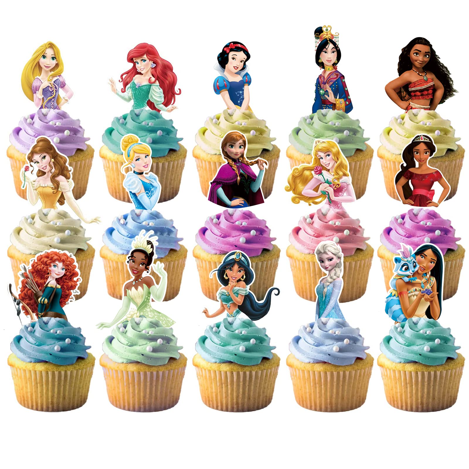 Buy Princess Cake Toppers, 45Pcs Princess Cupcake Topper, Princess Cake ...