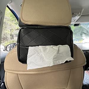 Amazon.com: LXUNYI Car Tissue Holder, Premium PU Leather Car Napkin Holder for Backseat, Car ...