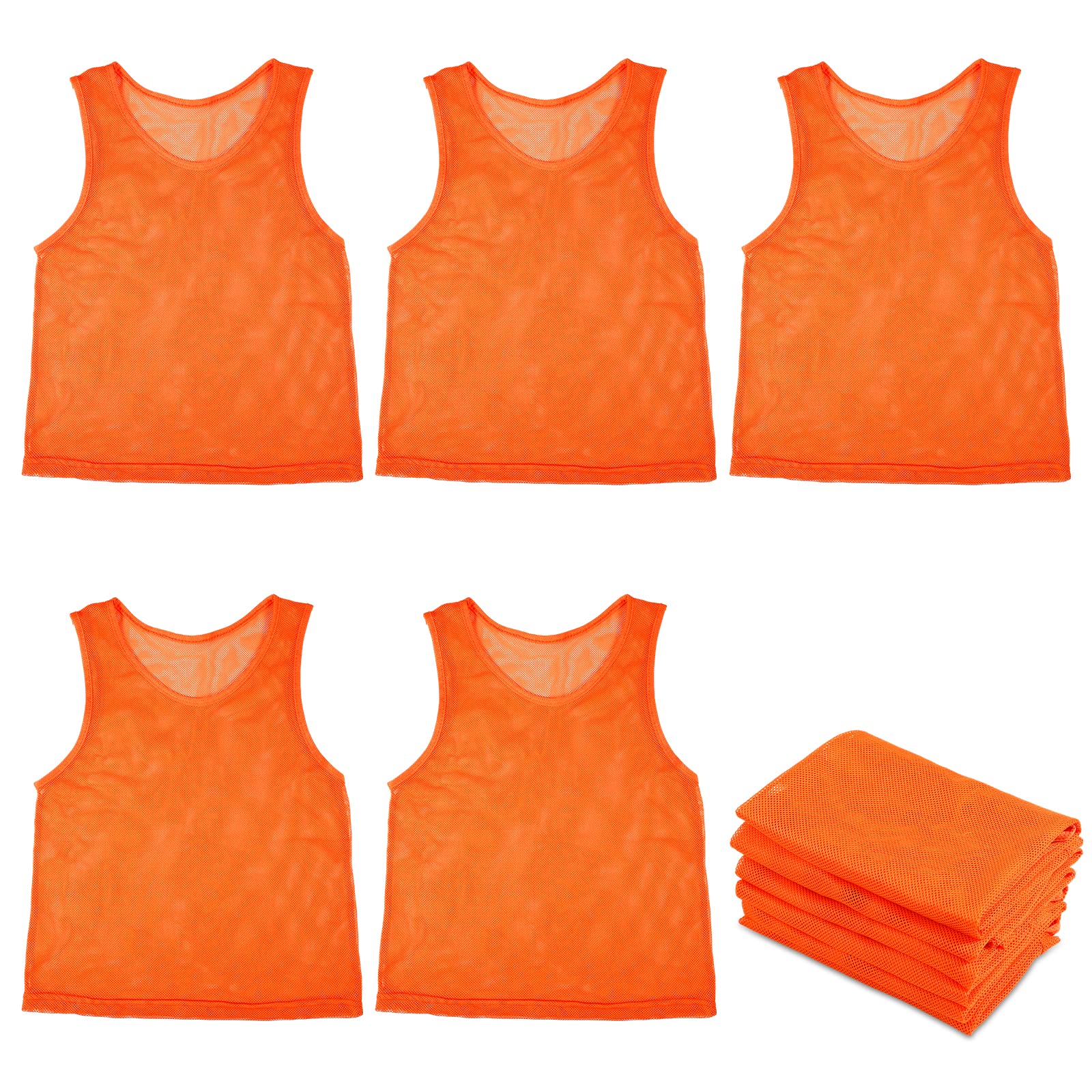 12pcs Nylon Mesh Scrimmage Vests, Fluorescent Orange Comfortable and ...