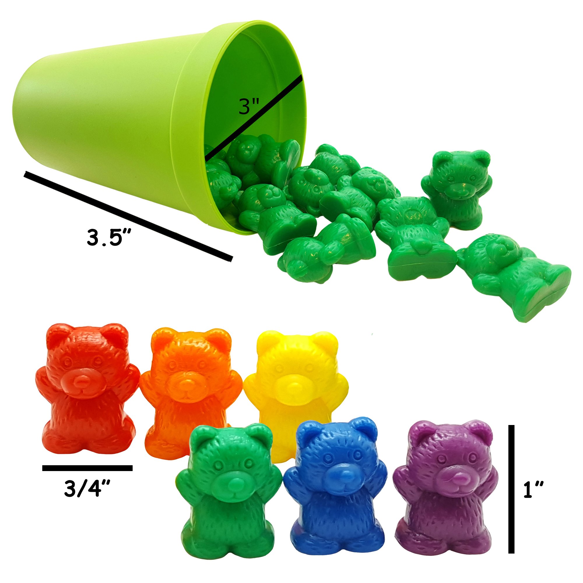 Skoolzy 60 Rainbow Counting Bears With Color Matching Sorting Cups Set skoolzy-60-rainbow-counting-bears-with-color-matching-sorting-cups-set