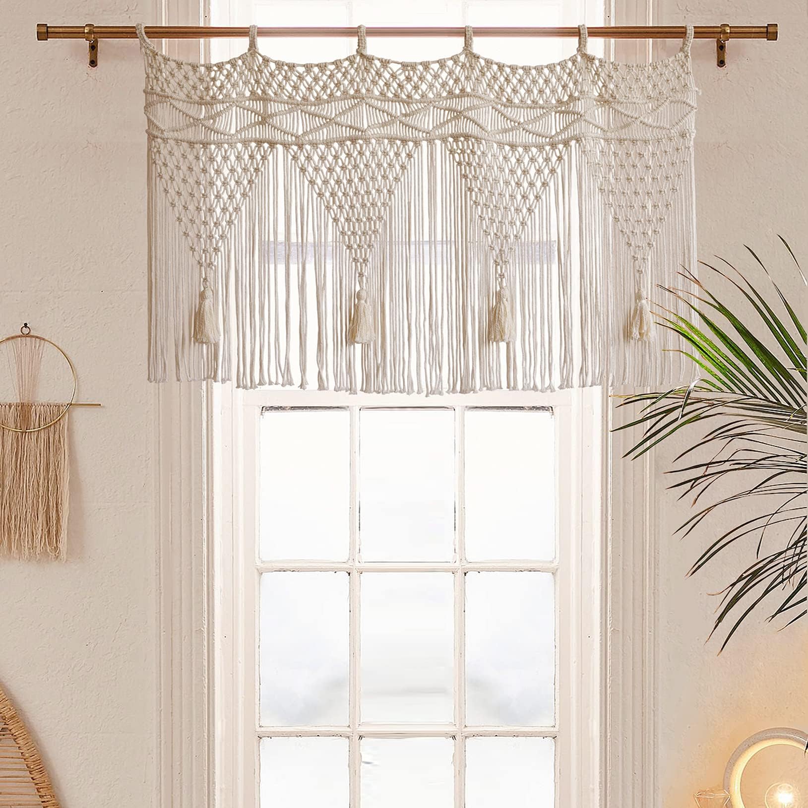 Amazon.com: Winterdemoon Boho Curtain Macrame Curtains for Windows ...