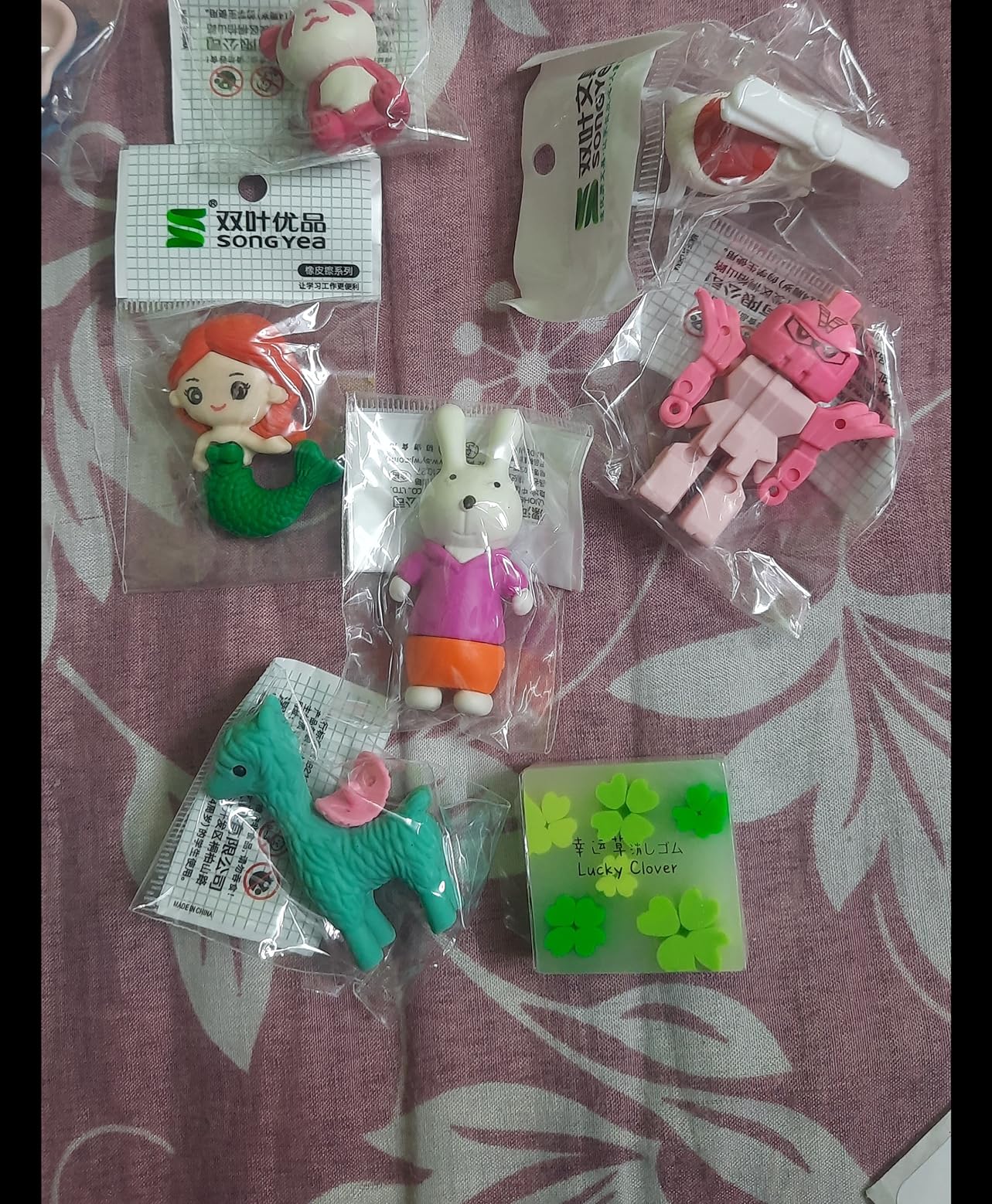 Mallexo Dust Free 3D Cartoon Chractor Fancy Eraser for Kids15PC Stylish ...