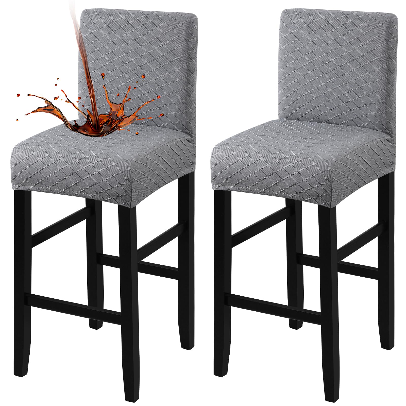 Amazon.com: Fuloon Waterproof Bar Stool Covers 2 PCS, Stretch Pub Stool ...