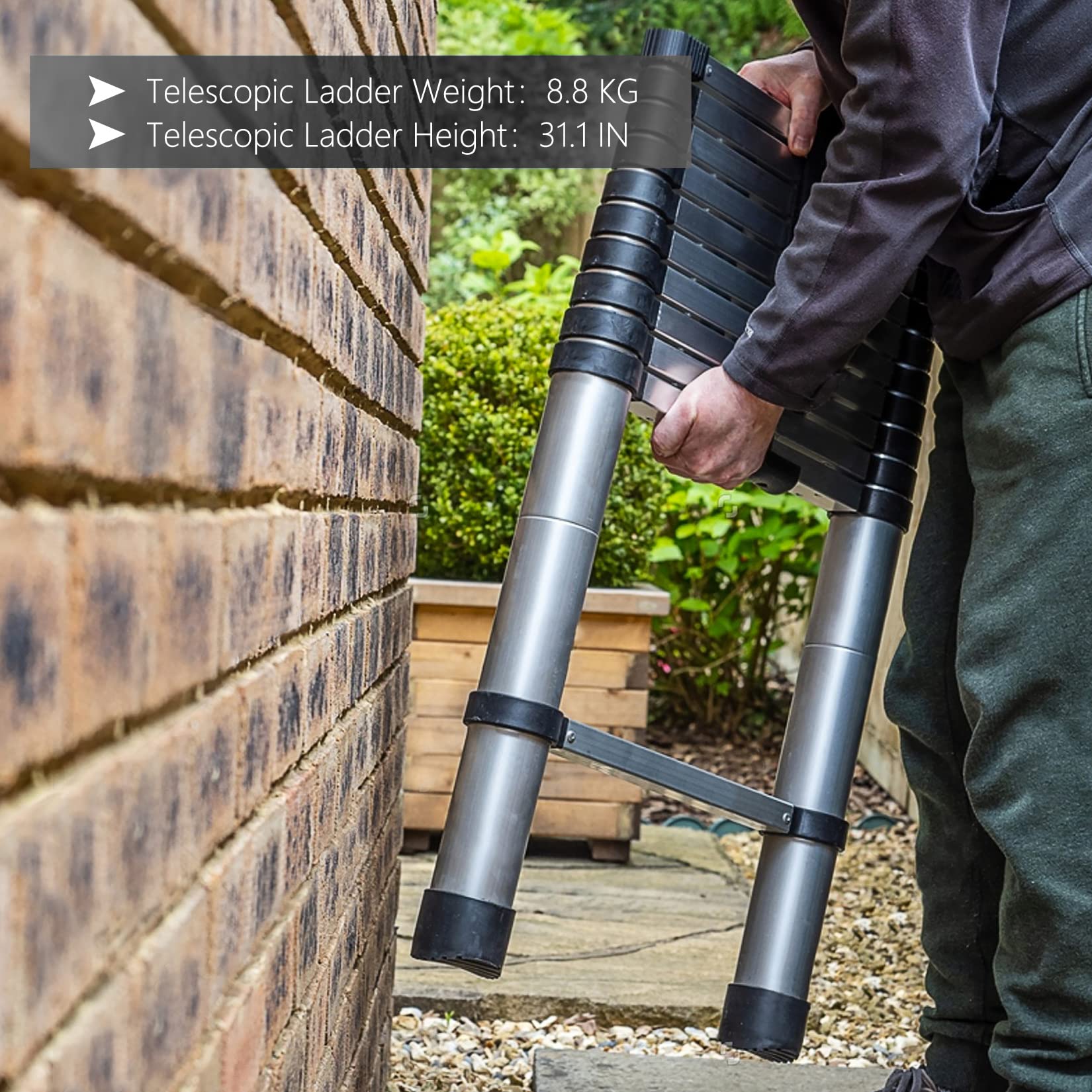 Snapklik.com : Findmall 10.5FT / 3.2M Aluminum Telescopic Ladder ...