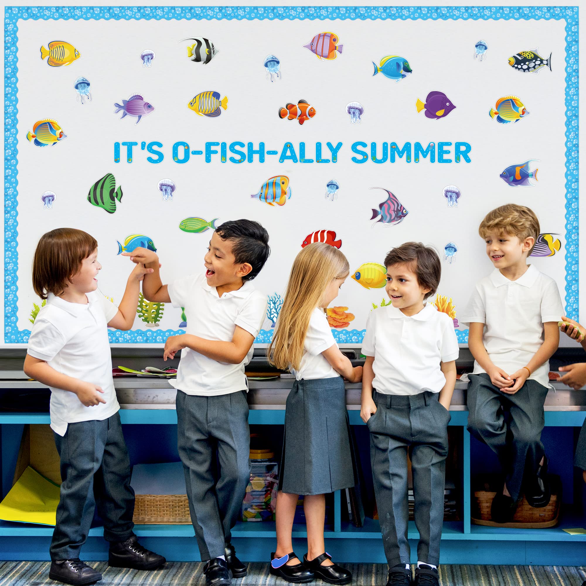 Snapklik.com : 151Pcs Summer Fish Ocean Bulletin Board Cutouts Border ...