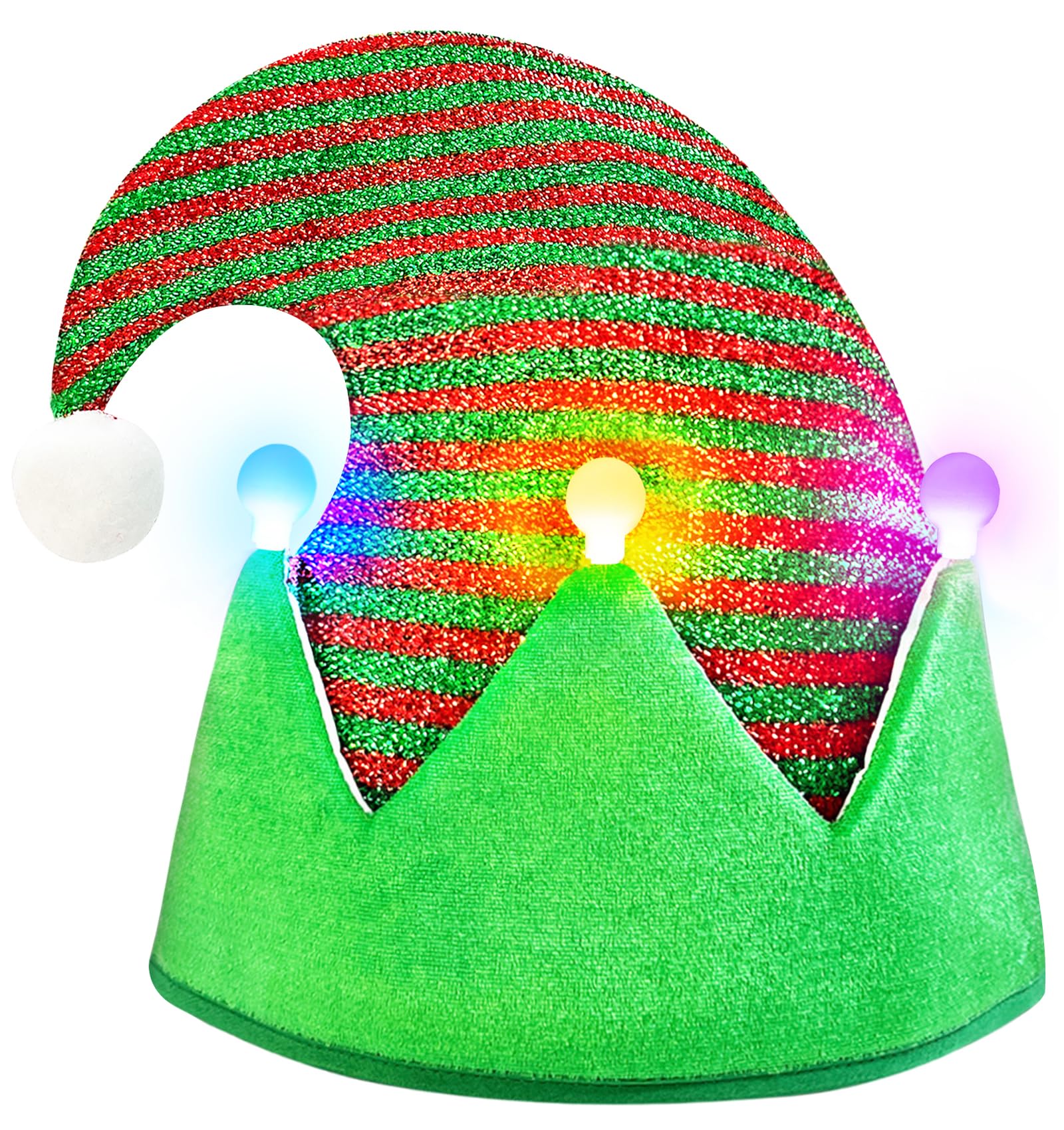 Amazon.com: WTTORDE Hat, LED Christmas Elf Headbands Light Up, Holiday ...