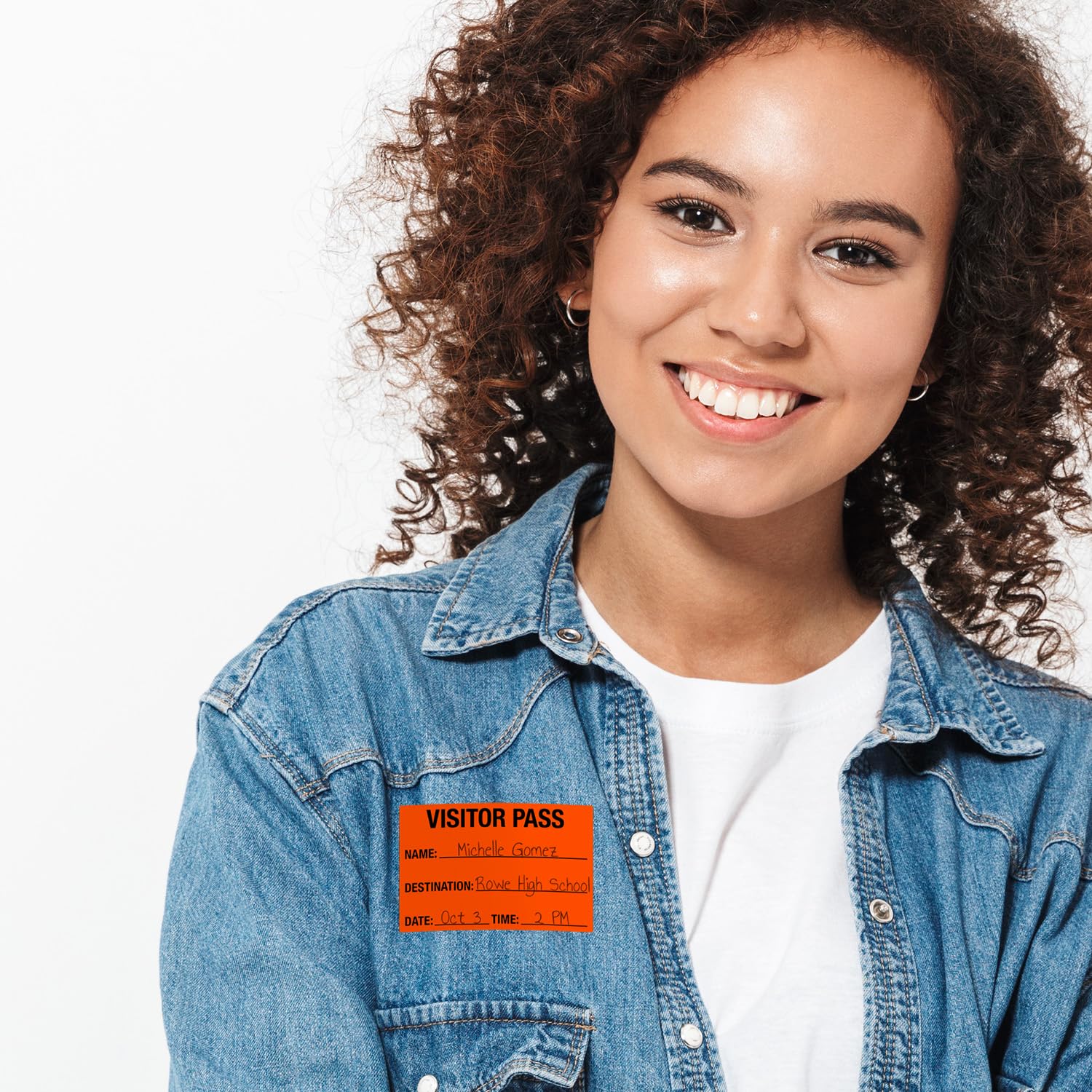 Snapklik.com : Red Visitor Pass / 500 Fluorescent Red Visitor ...