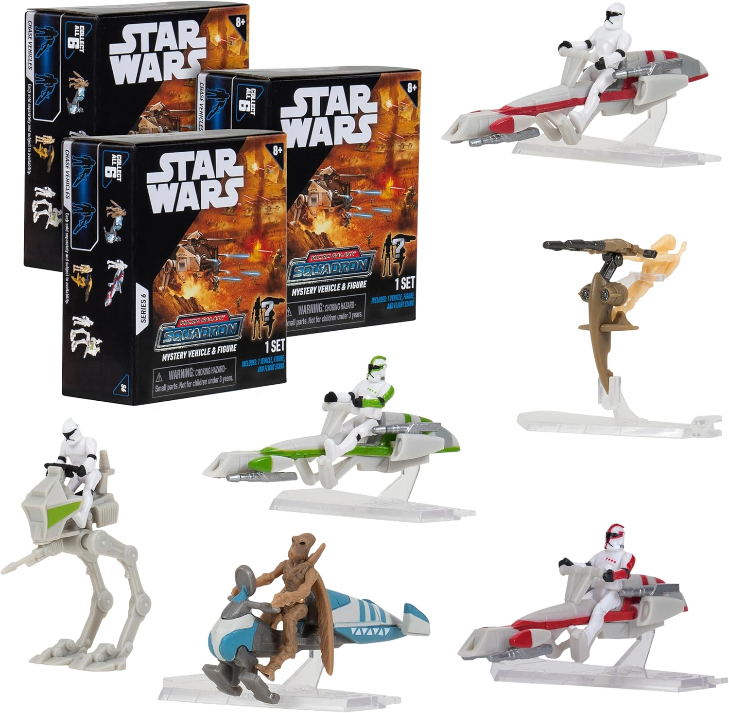 Amazon.com: Star Wars Micro Galaxy Squadron Series 6 (3 Pack) Mystery ...