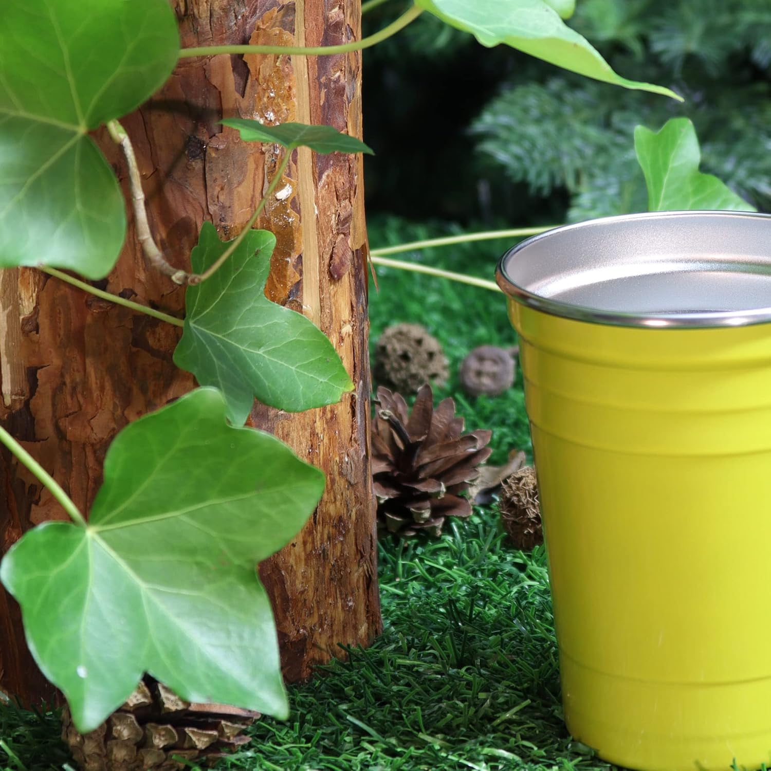 Robin Goods® 3x stainless steel drinking cups black, red, yellow cups ...