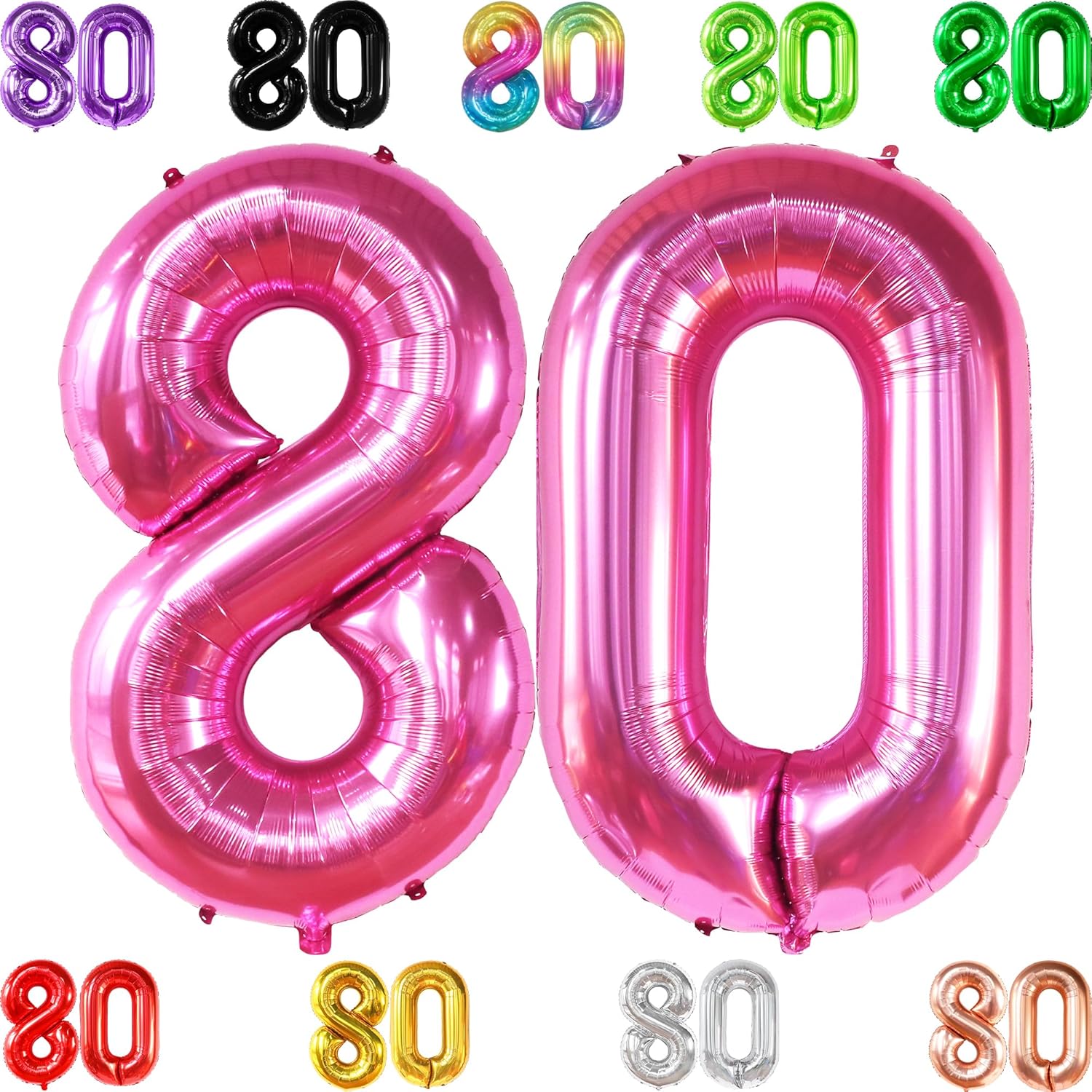 Amazon.com: KatchOn, Hot Pink 80 Balloon Numbers - 40 Inch | 80th ...