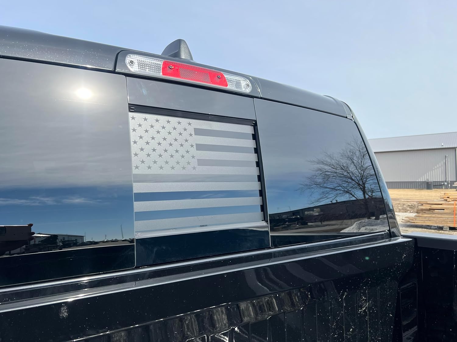 Amazon.com: Made in America Rear Middle Window American Flag Decal for ...